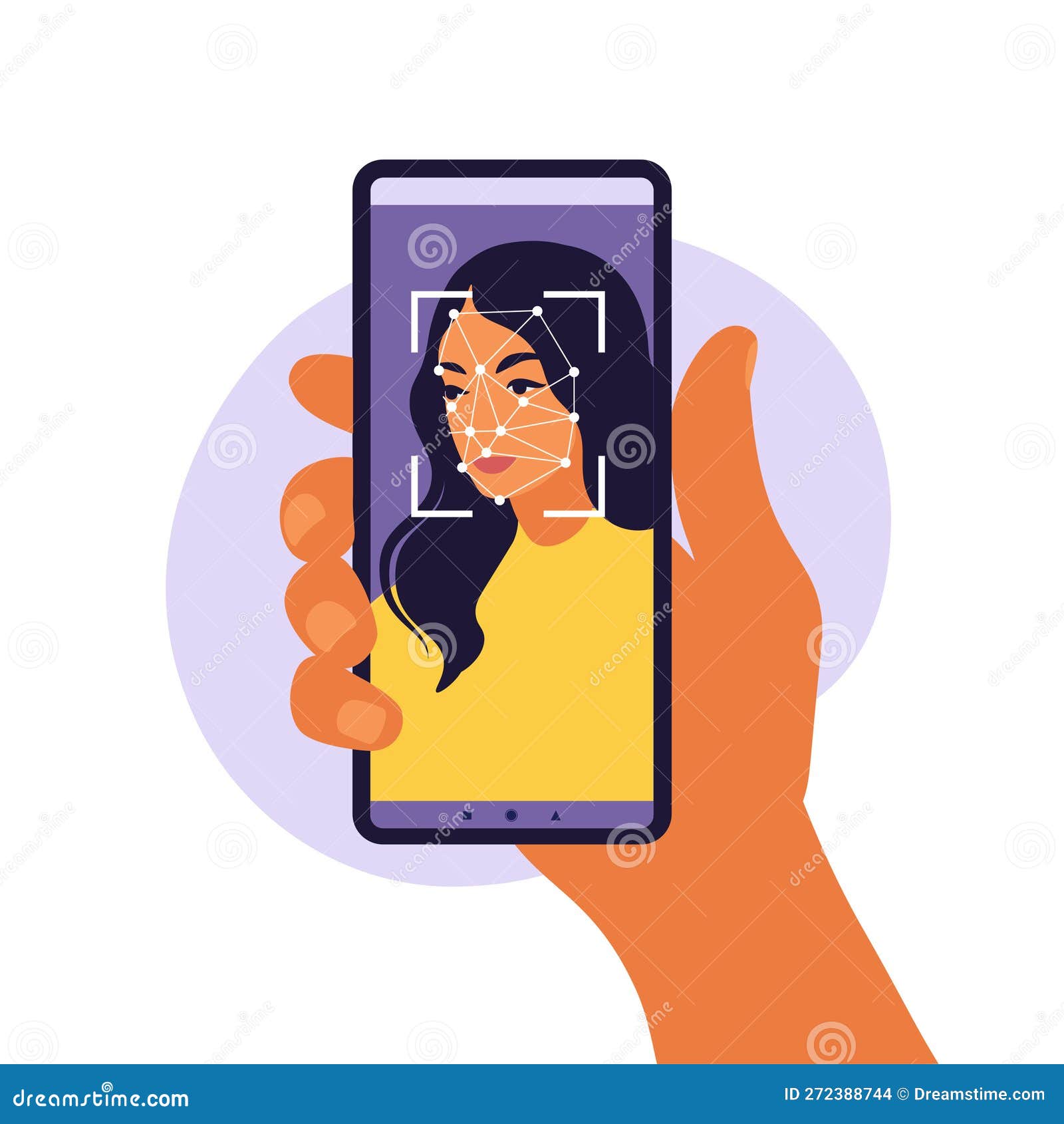 Facial Recognition System Concept Face Id Face Recognition System
