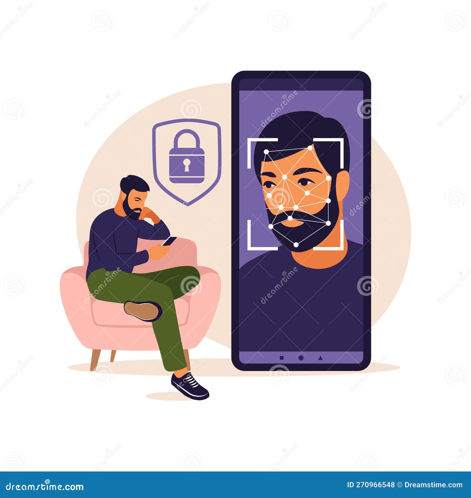 Facial Recognition System Concept Face Id Face Recognition System