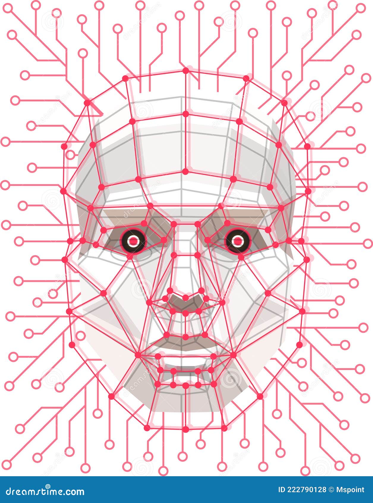 Facial Recognition System Concept. Face ID Verification Services or ...