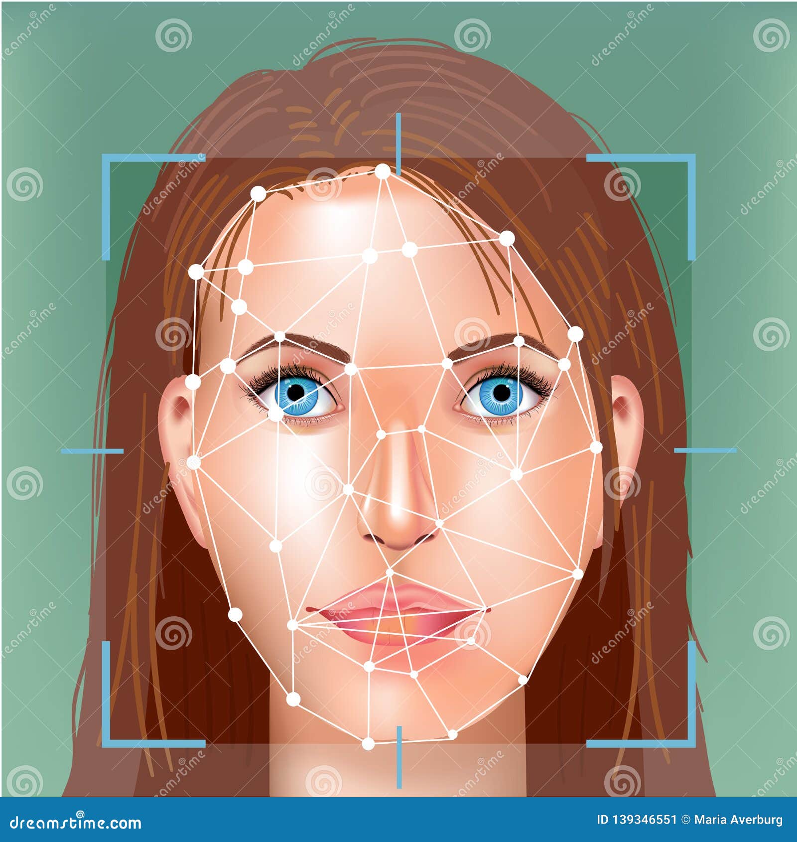 Facial Recognition System Concept. Face Recognition. 3D Scanning Stock ...