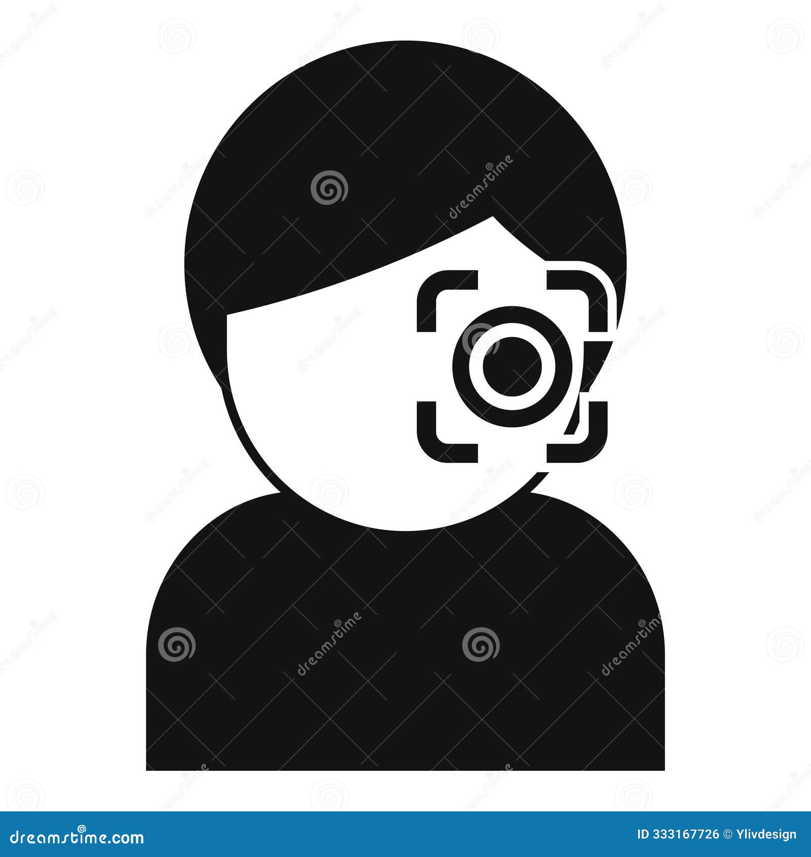 Facial Recognition System Scanning Man Face Biometric Security Icon ...