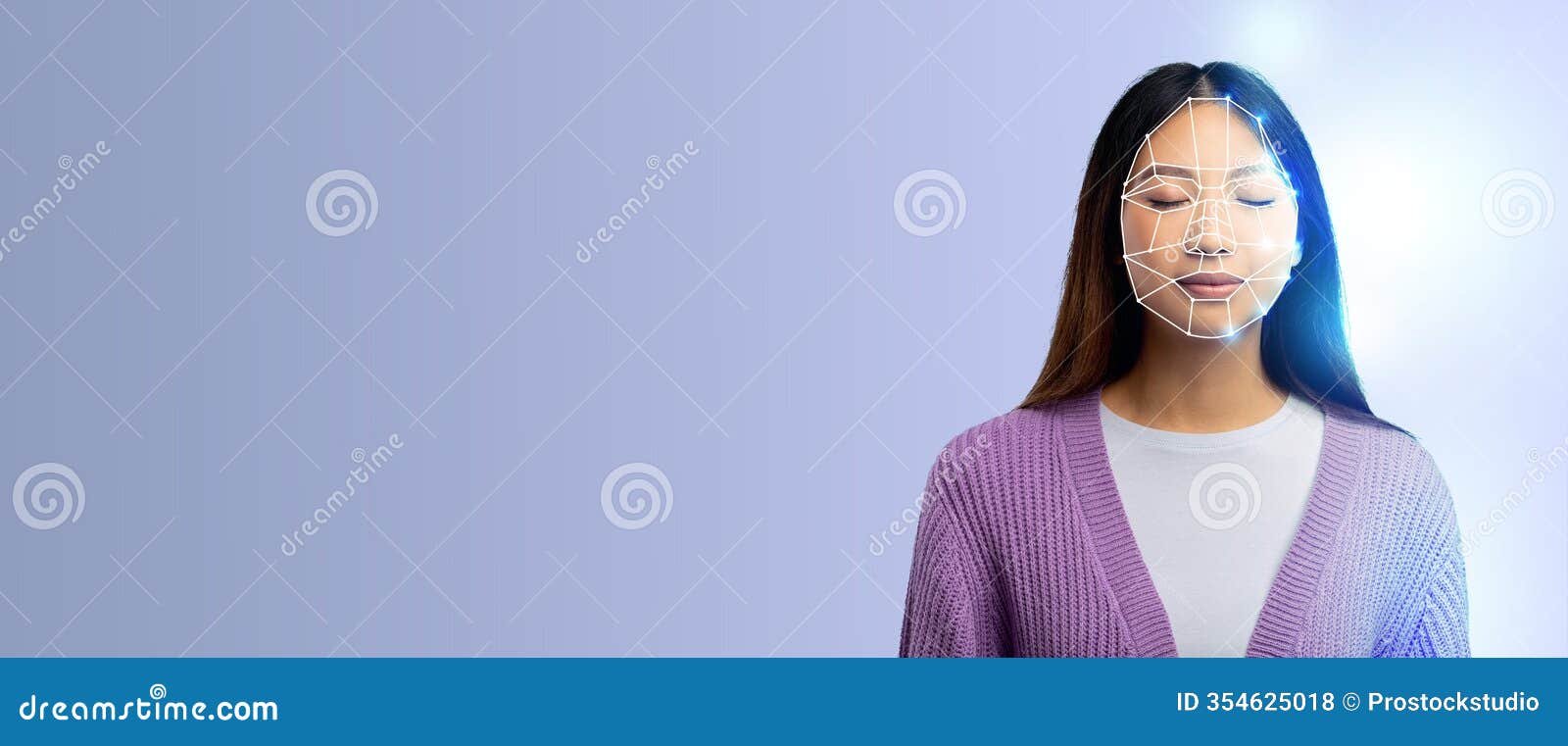 Facial Recognition Tech Displays a Profile in a Modern Setting Stock ...