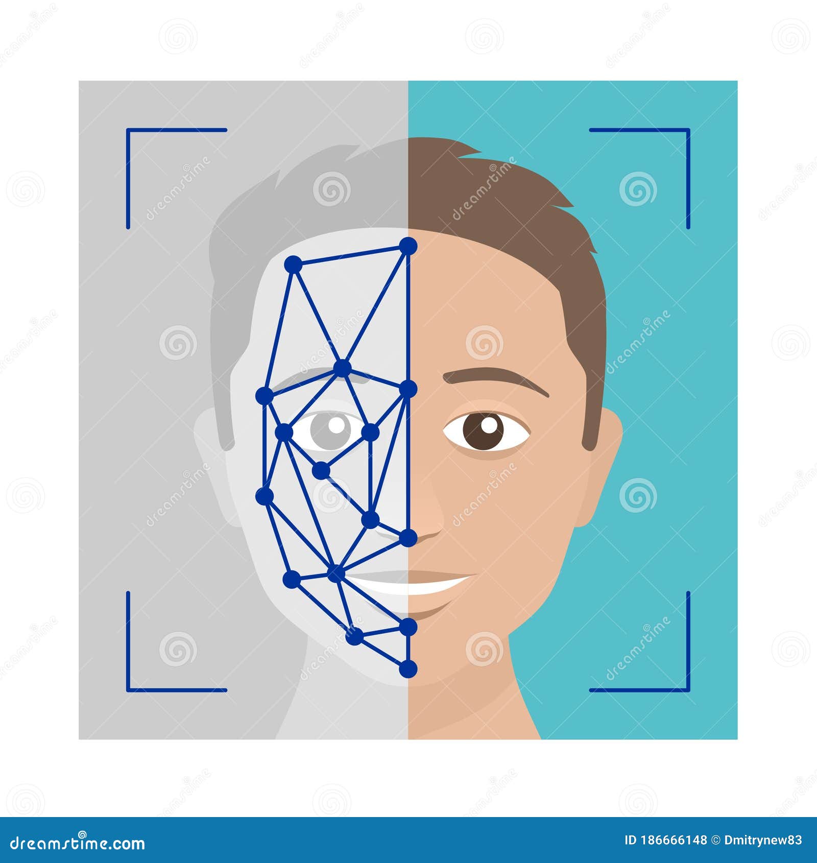 Facial Recognition Technology Stock Vector - Illustration of ...