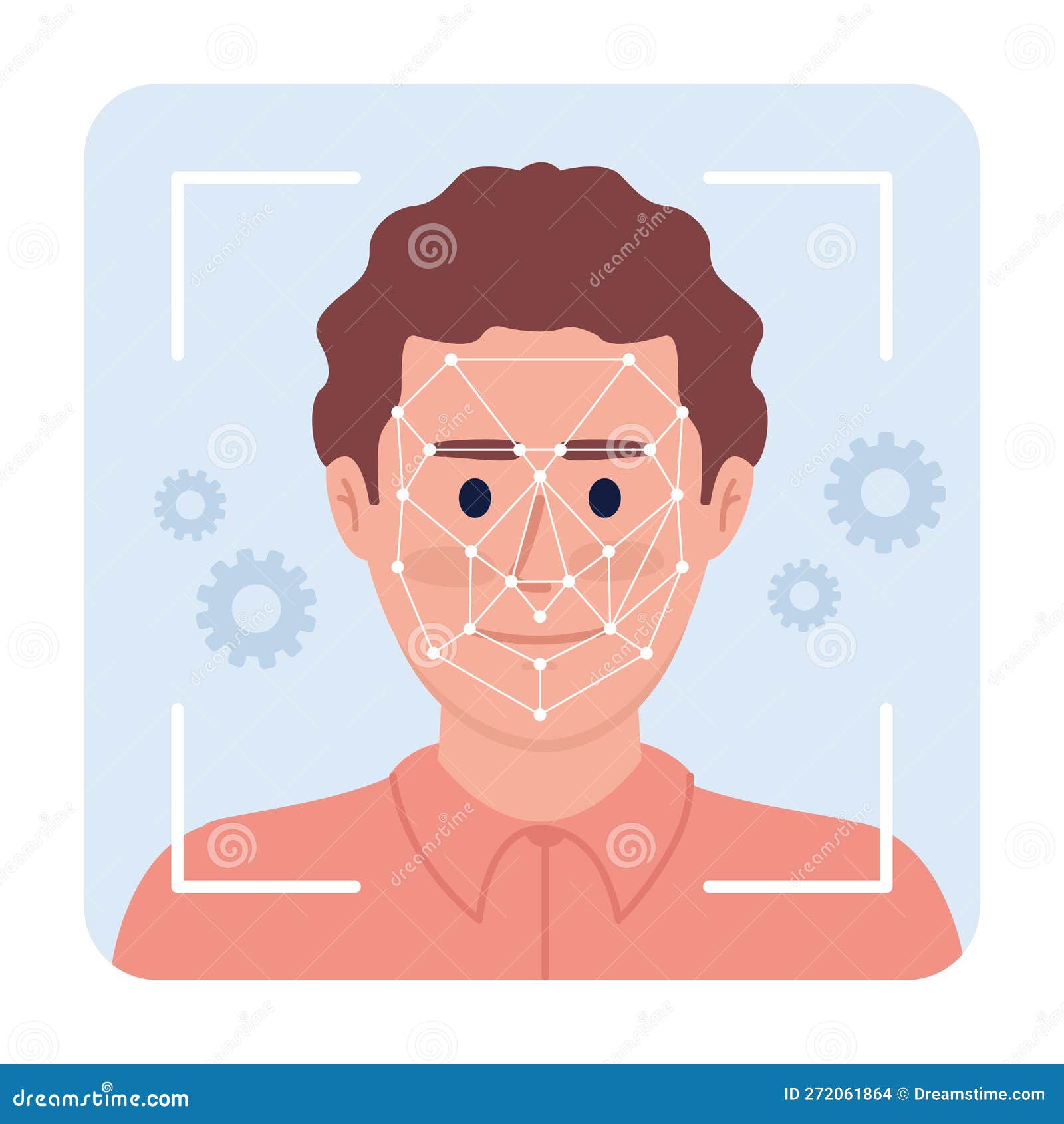 Facial Recognition Technology Flat Concept Vector Spot Illustration ...