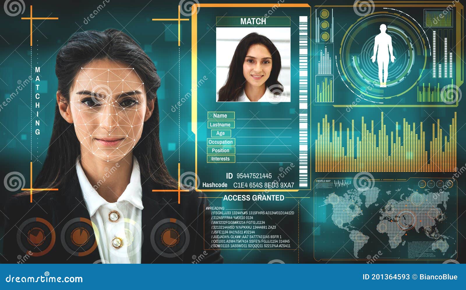 Facial Recognition Technology Scan and Detect People Face for ...