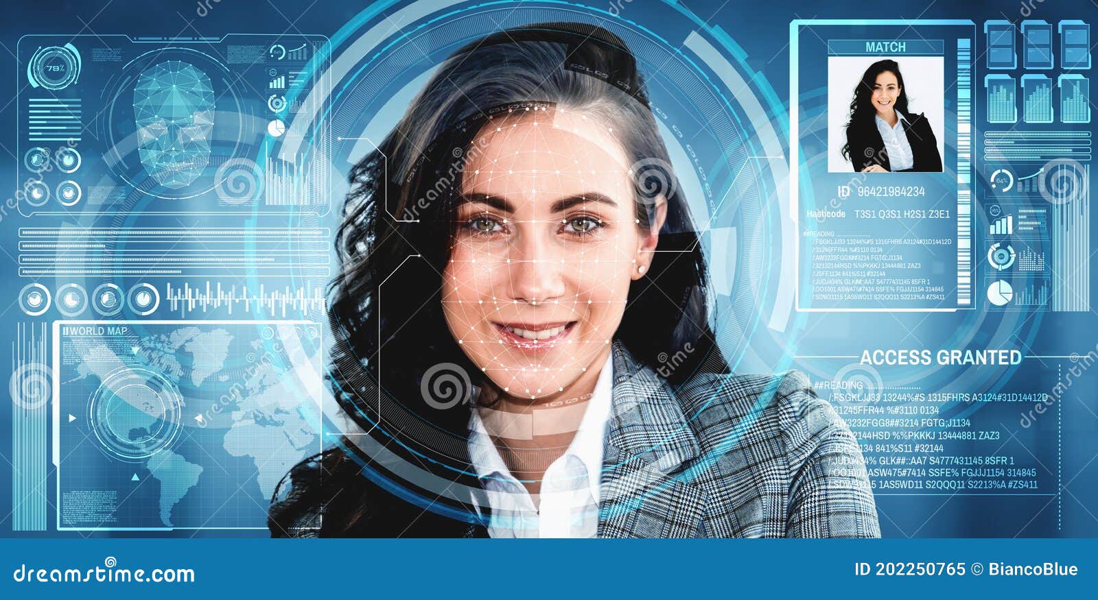 Facial Recognition Technology Scan and Detect People Face for ...