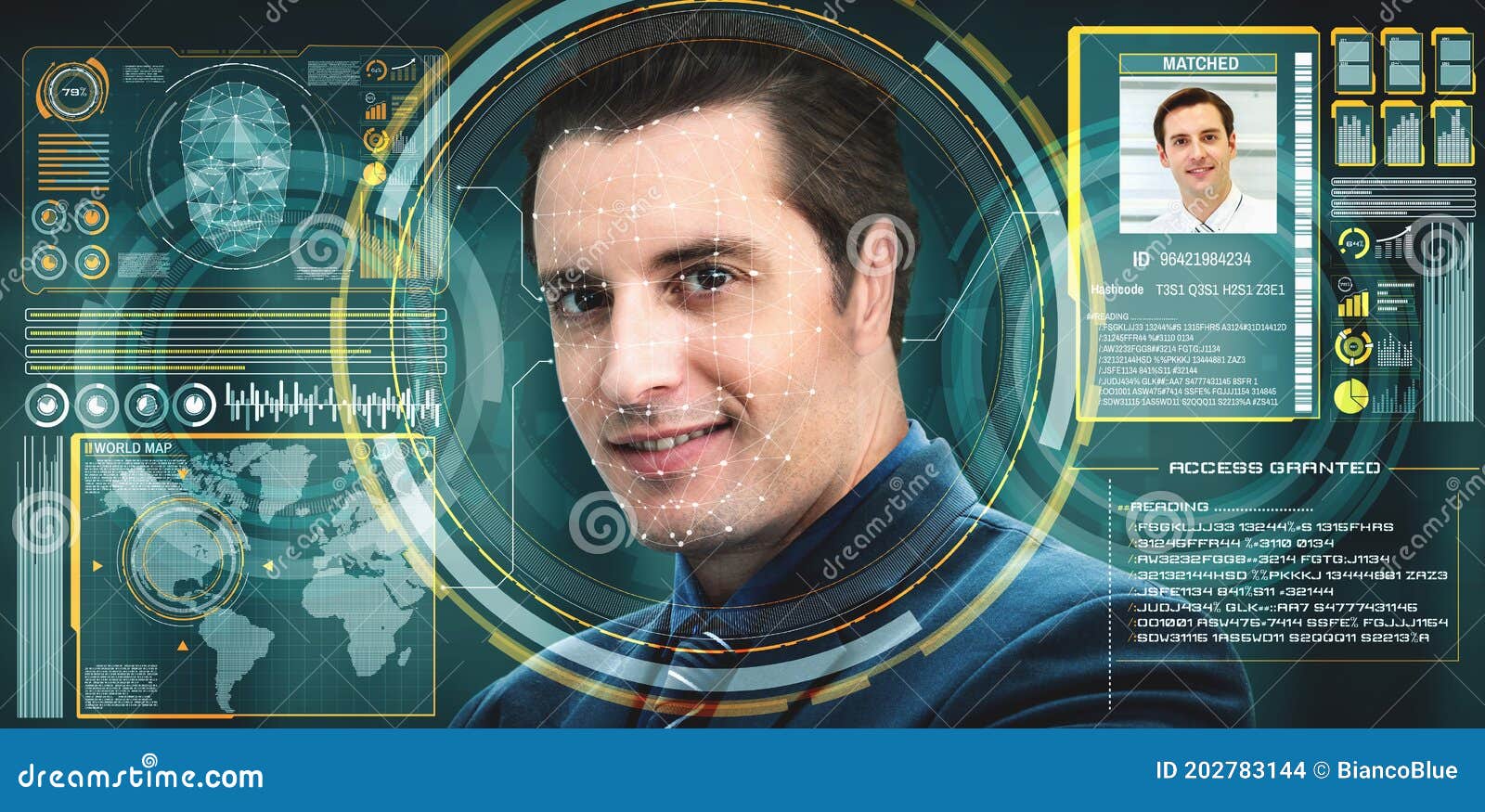 Facial Recognition Technology Scan and Detect People Face for ...