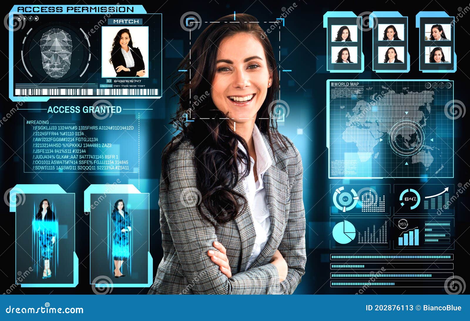 Facial Recognition Technology Scan and Detect People Face for ...