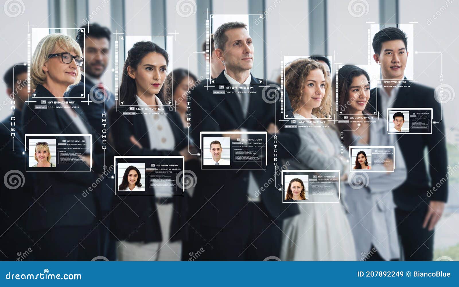 Facial Recognition Technology Scan and Detect People Face for ...