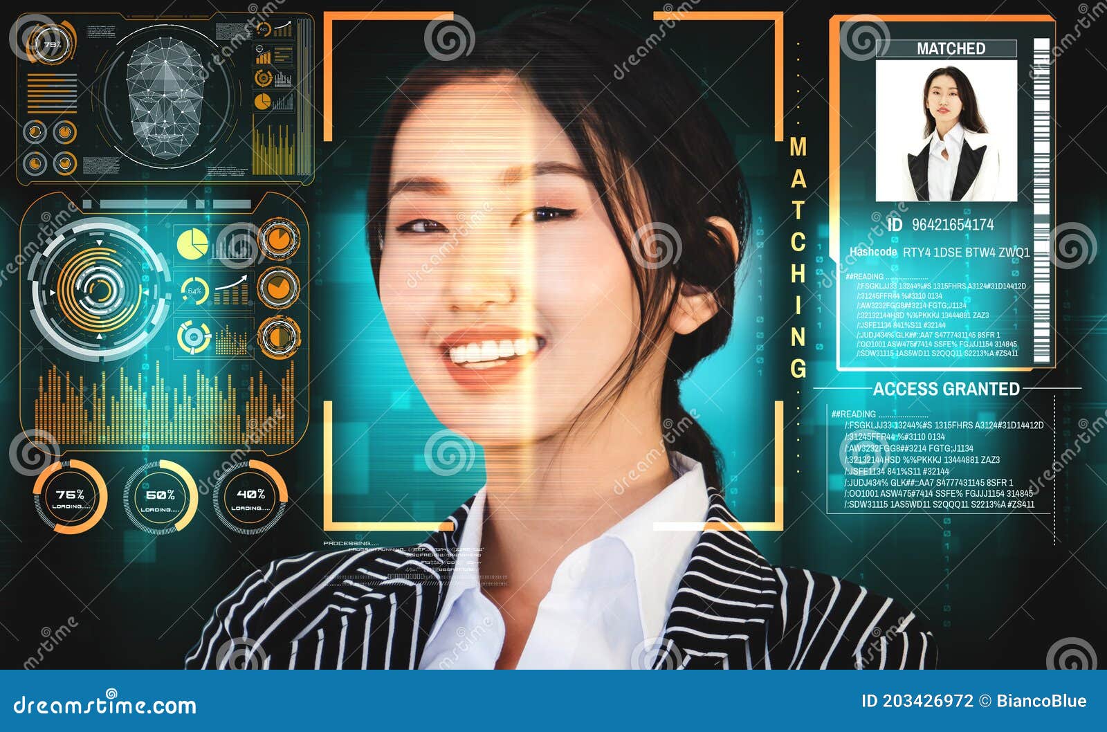 Facial Recognition Technology Scan and Detect People Face for ...