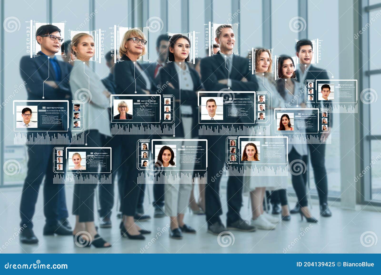 Facial Recognition Technology Scan and Detect People Face for ...