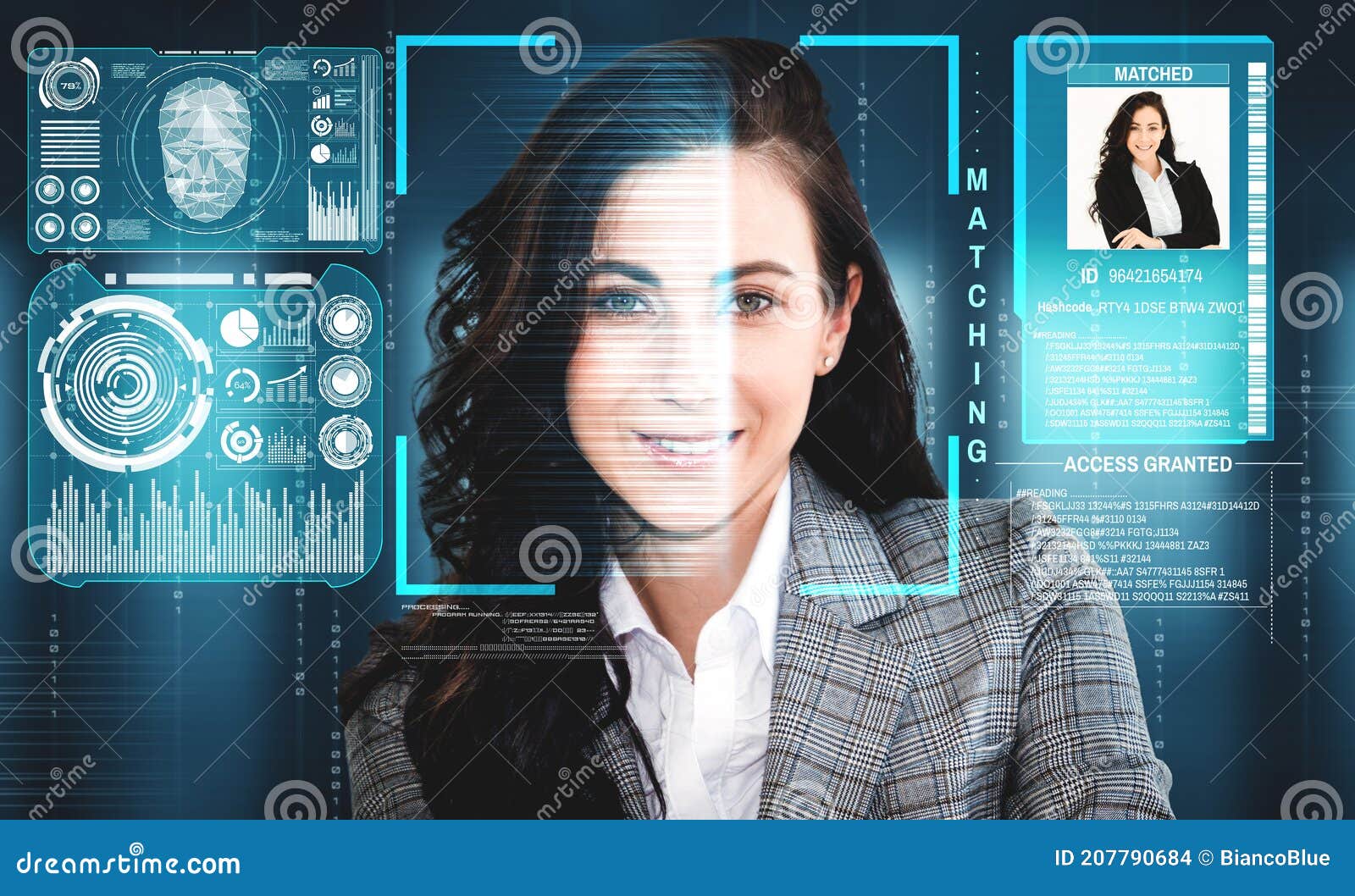 Facial Recognition Technology Scan and Detect People Face for ...