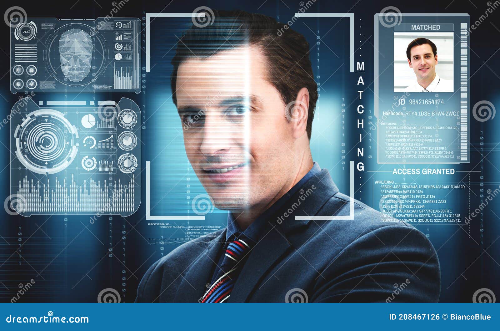 Facial Recognition Technology Scan and Detect People Face for ...