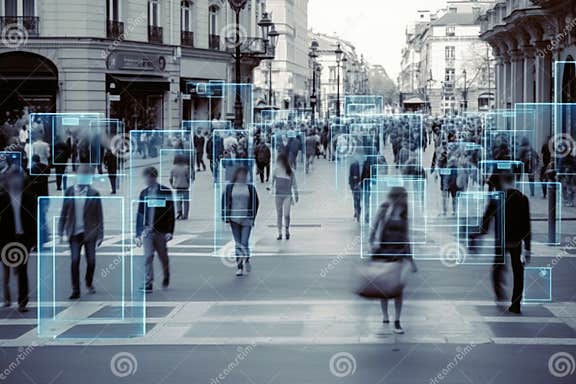 Facial Recognition Technology To Monitor the Population on Busy Street ... Facial Recognition Technology To Monitor the Population on Busy Street ...