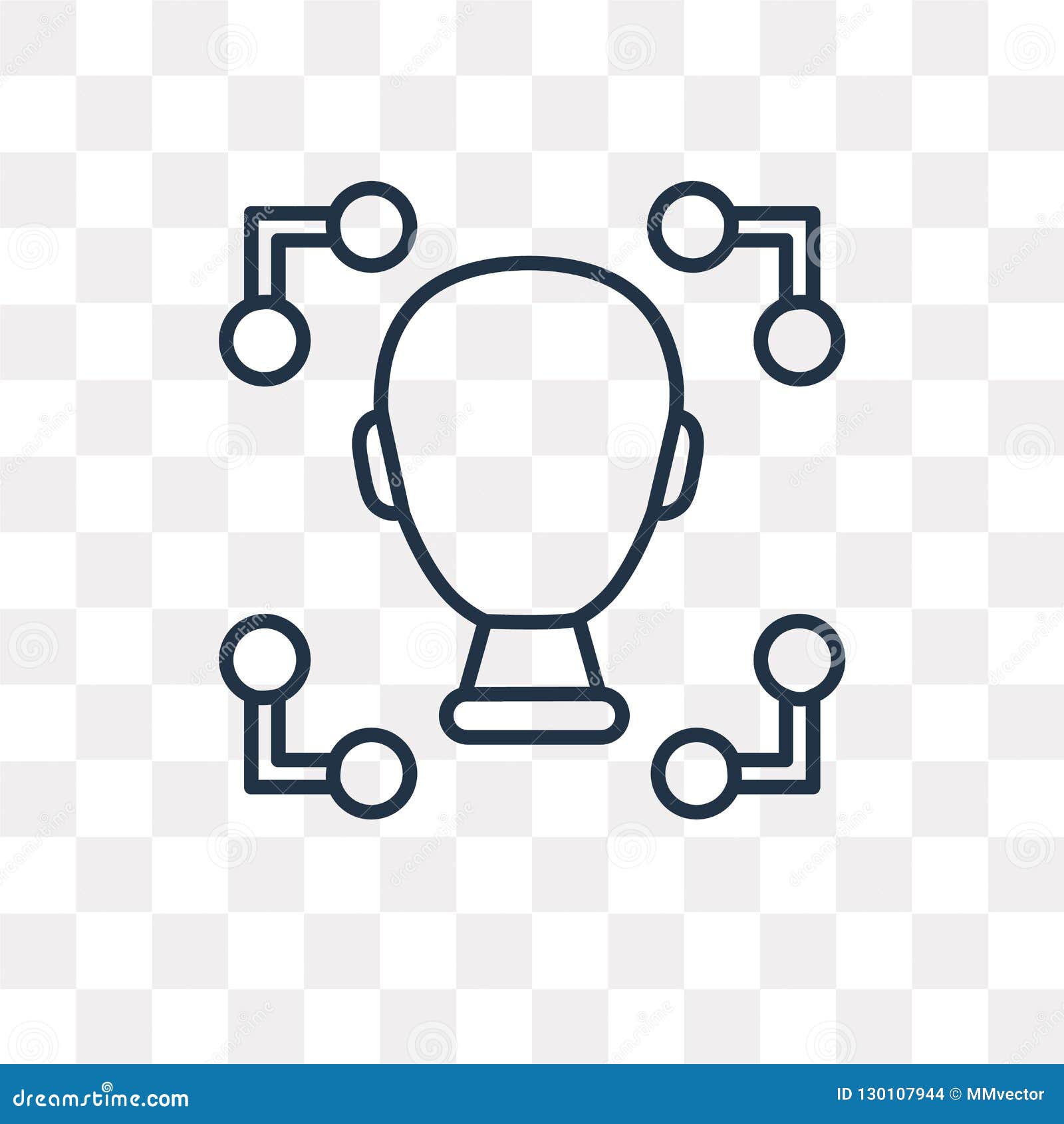 Facial Recognition Vector Icon Isolated on Transparent Backgroun Stock ...