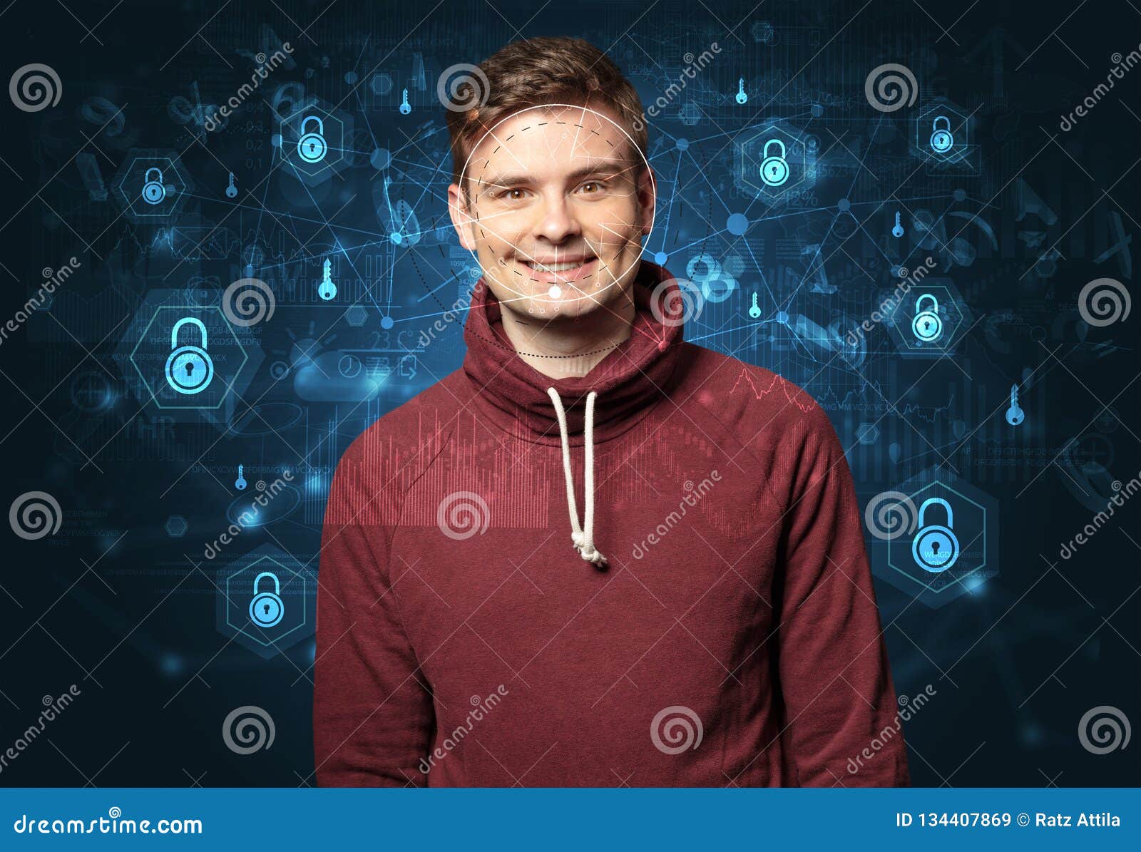 Facial Security Recognition Concept Stock Image - Image of identity ...