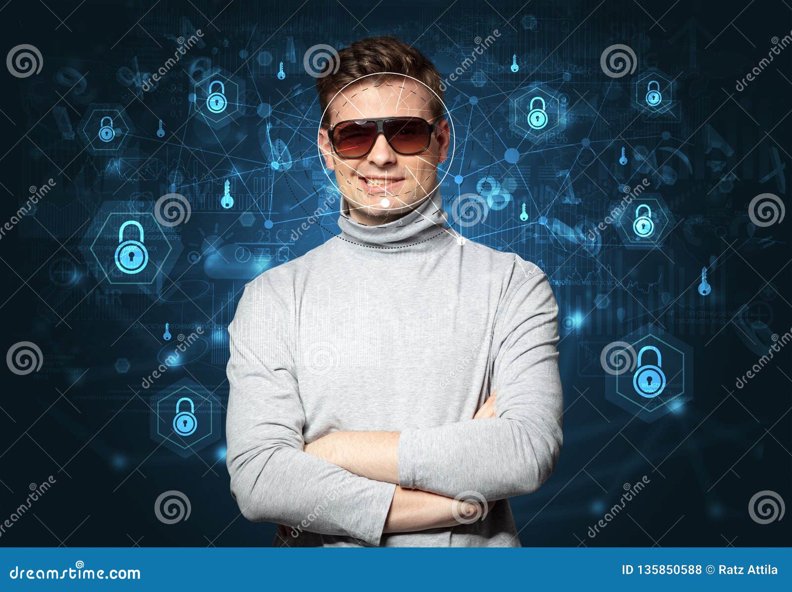 Facial Security Recognition Concept Stock Photo - Image of identify ...