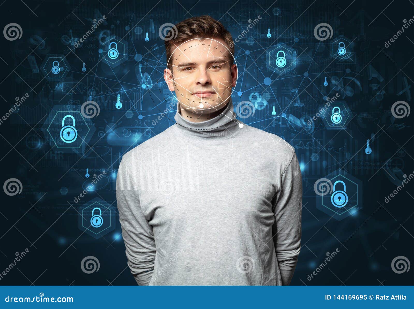 Facial Security Recognition Concept Stock Image - Image of ...