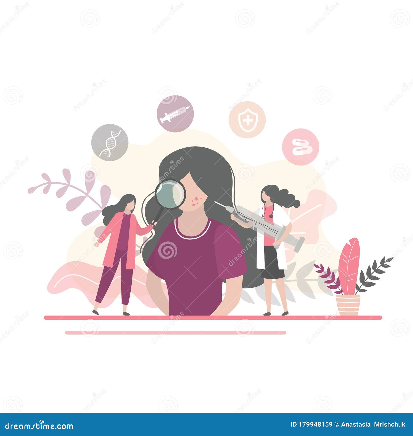 Facial Skin Examination Illustration. Infographics. Vector Illustration ...