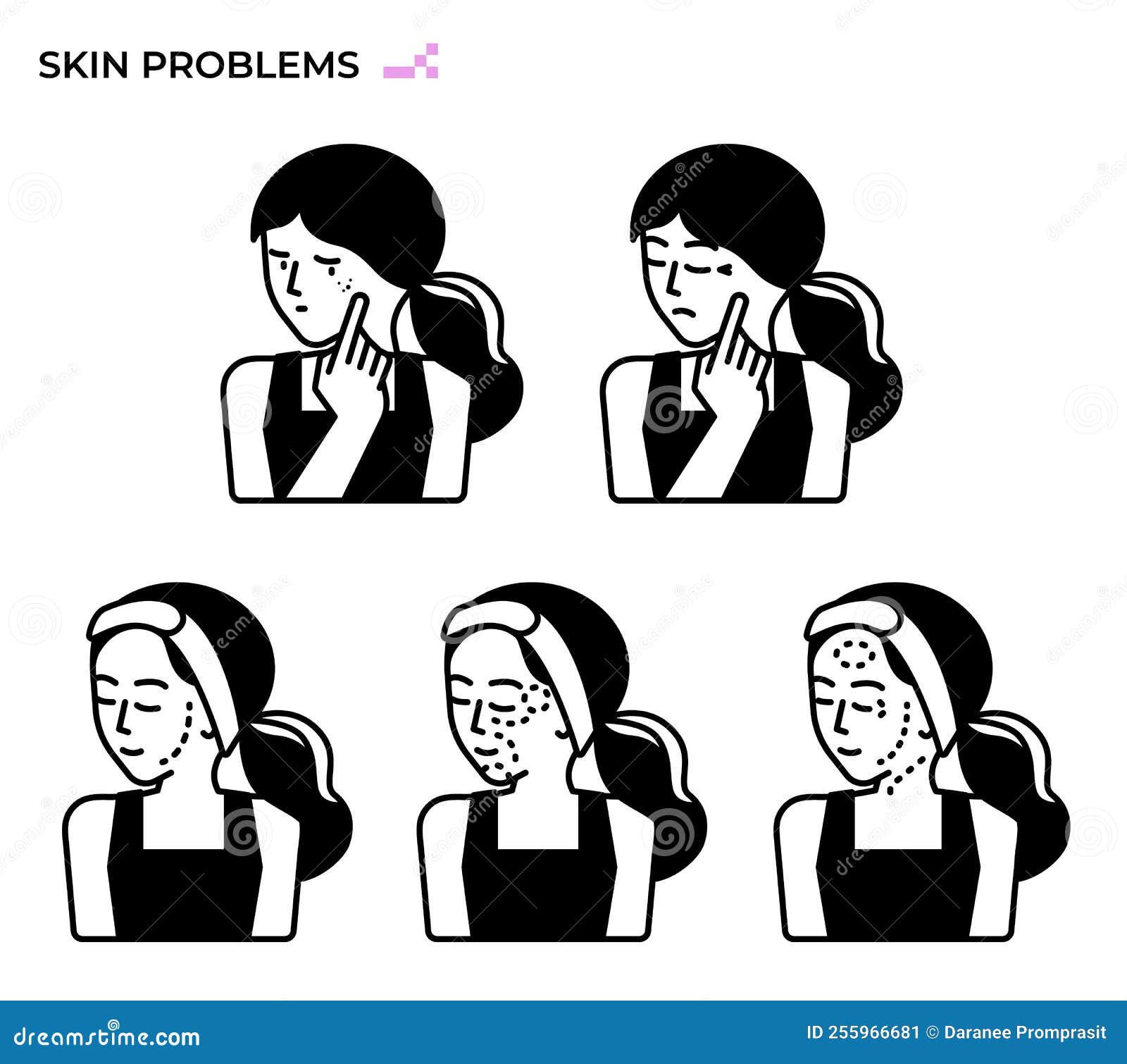 Facial skin problems icon stock vector. Illustration of botox - 255966681