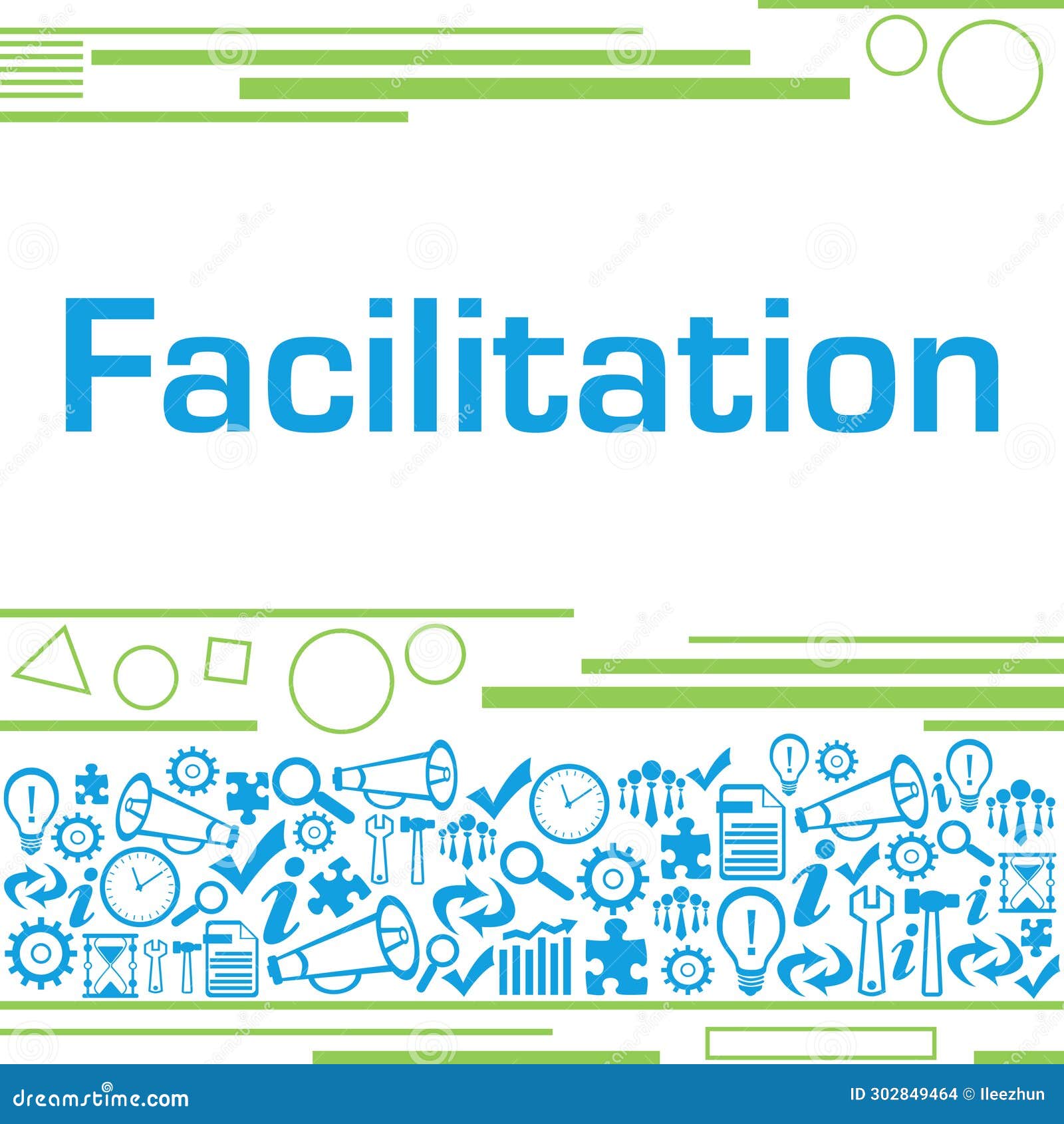 Facilitation Green Blue Texture Bottom Square Business Symbols Stock ...