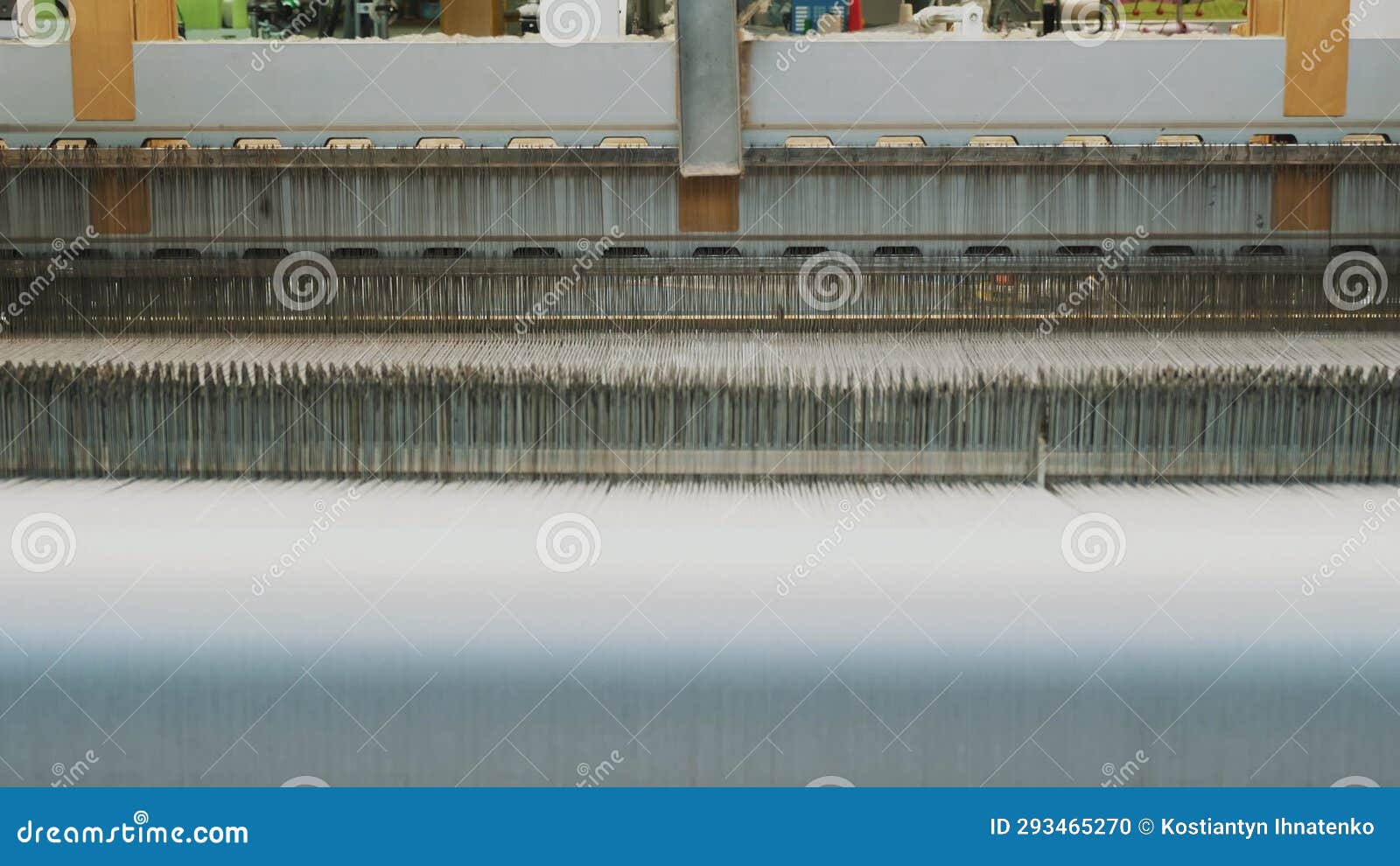 Weaving Looms. Weaving Factory. Textile Industry. Close-up. Automated ...