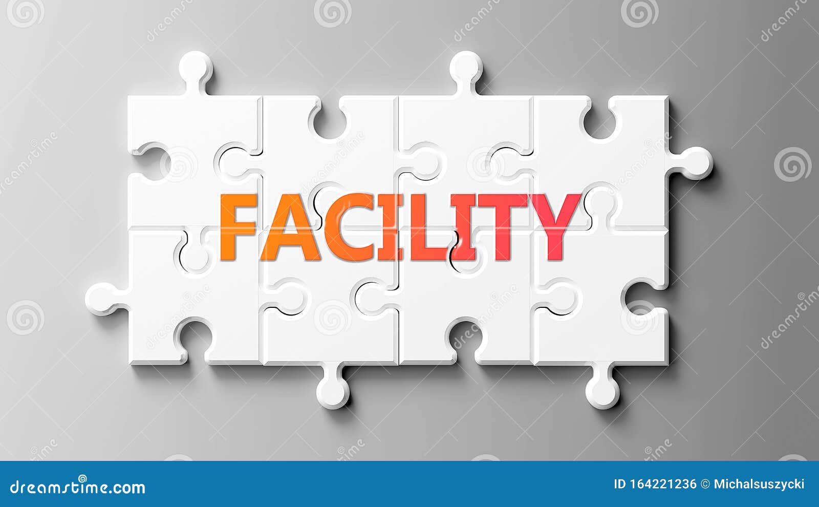 Facility Complex Like a Puzzle - Pictured As Word Facility on a Puzzle ...