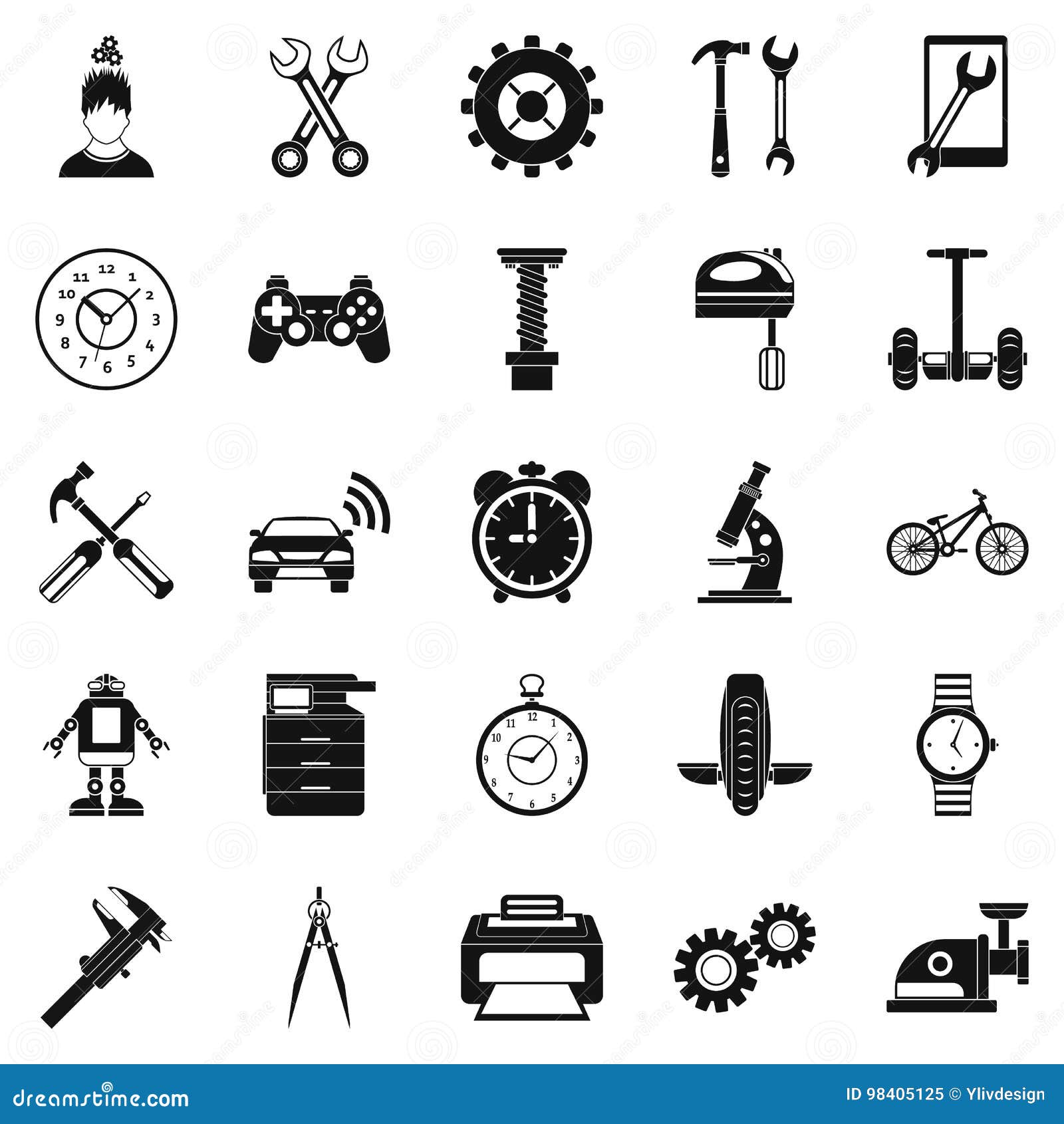 Facility Icons Set, Simple Style Stock Vector - Illustration of ...