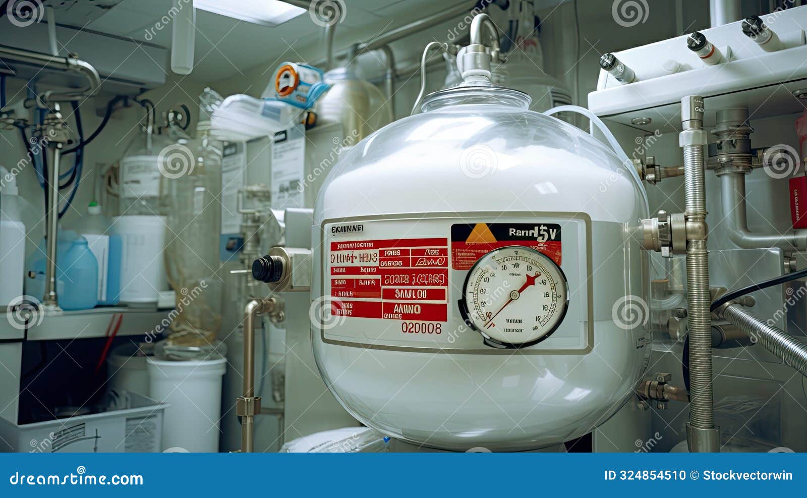 Facility Liquid Nitrogen Tank Stock Illustration - Illustration of ...