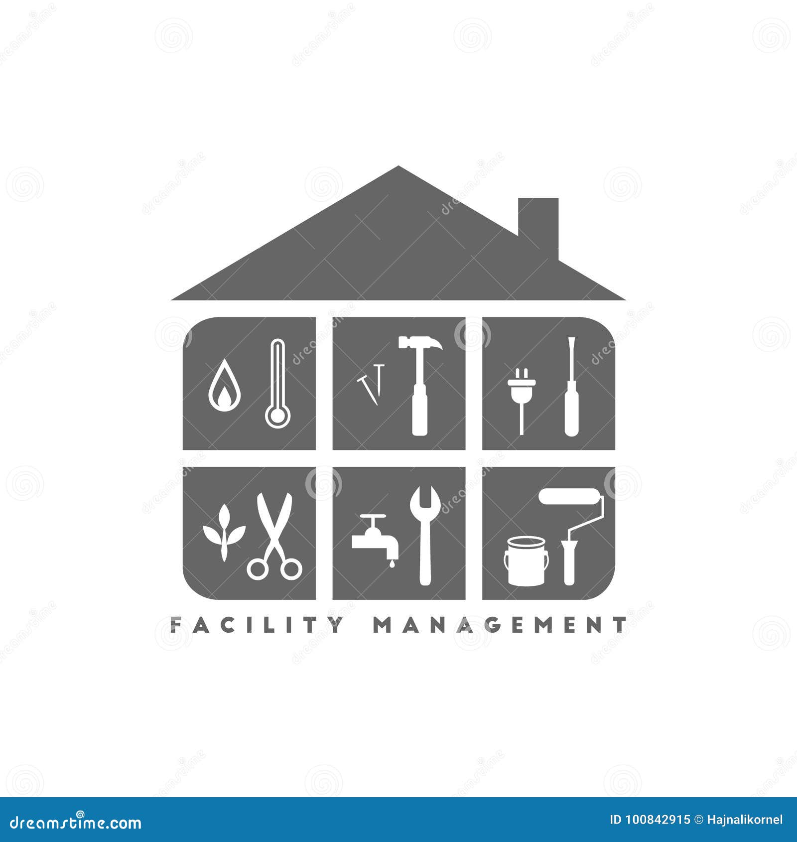 Facility Management Concept With House And Related Tools Vector ...