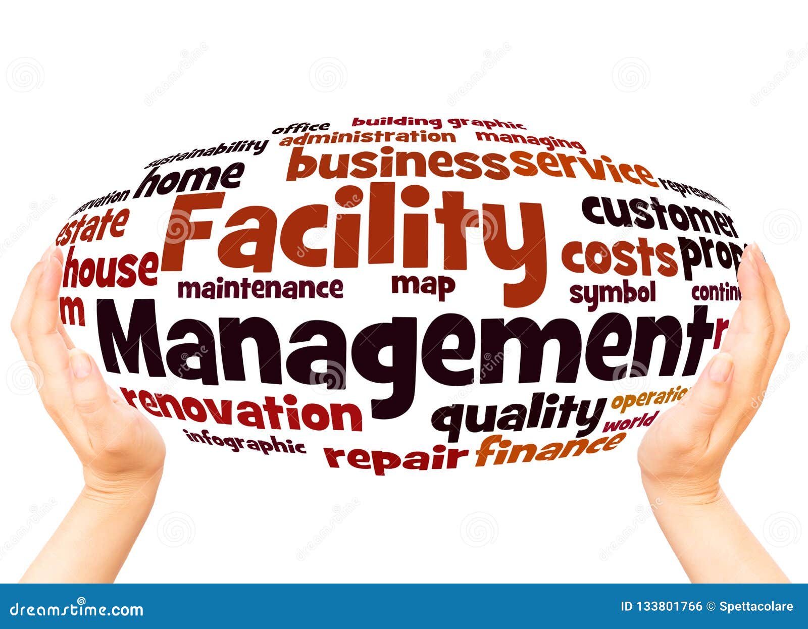 Facility Management Word Cloud Hand Sphere Concept Stock Illustration ...