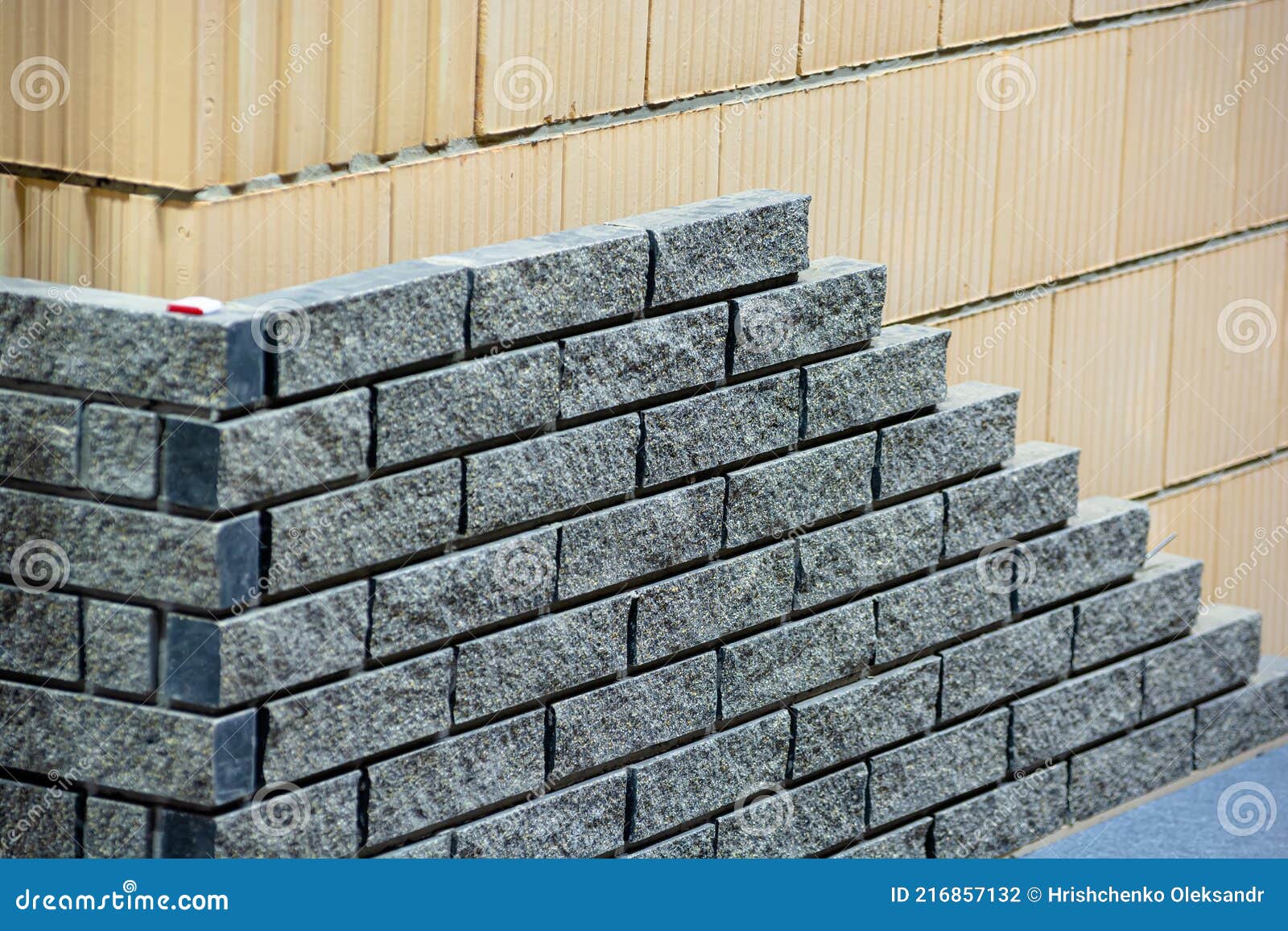 Facing the Foundation Made of Decorative Bricks Stock Photo - Image of ...