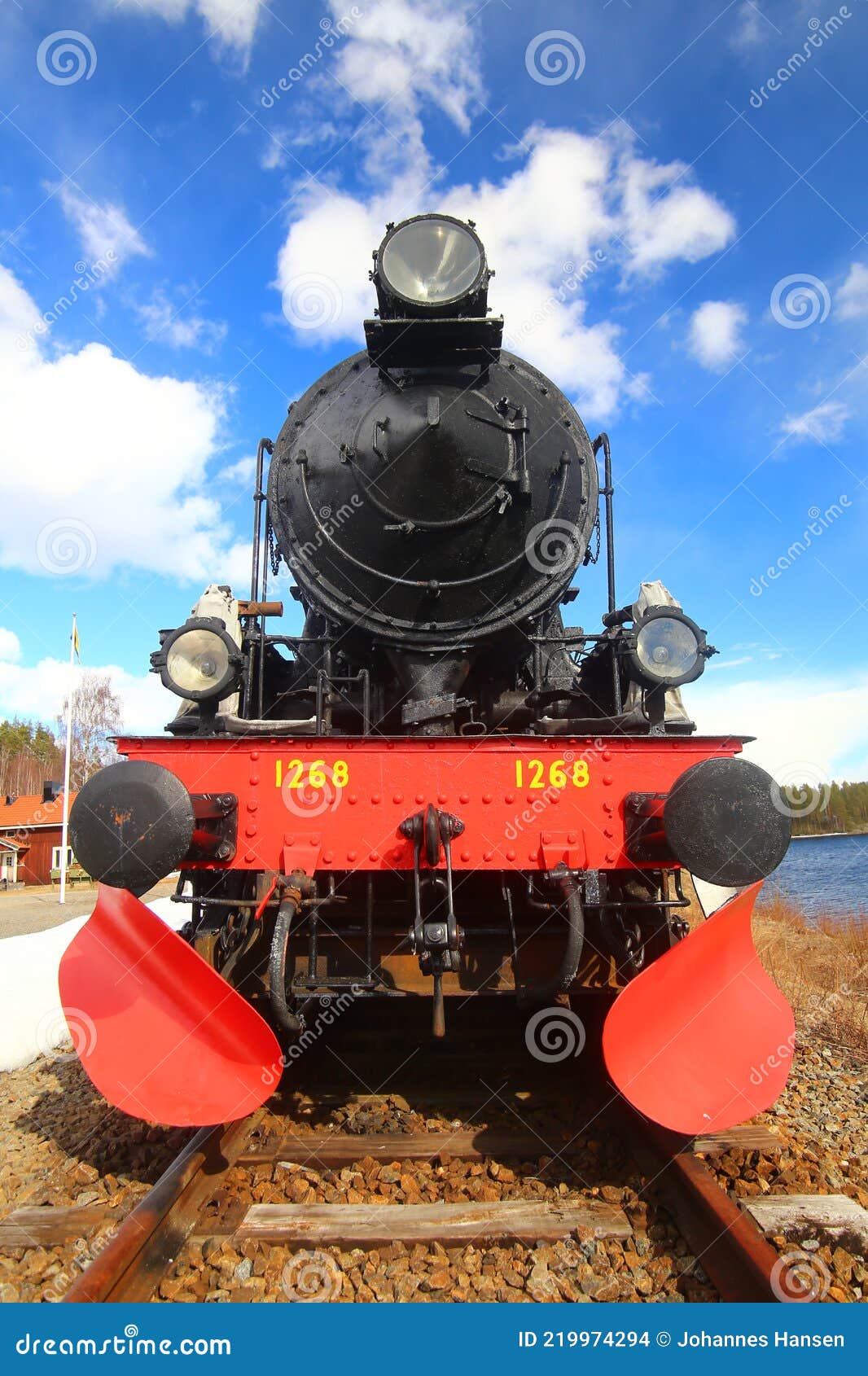 Facing an Old Swedish Steam Engine on Sunny Day Stock Photo - Image of ...