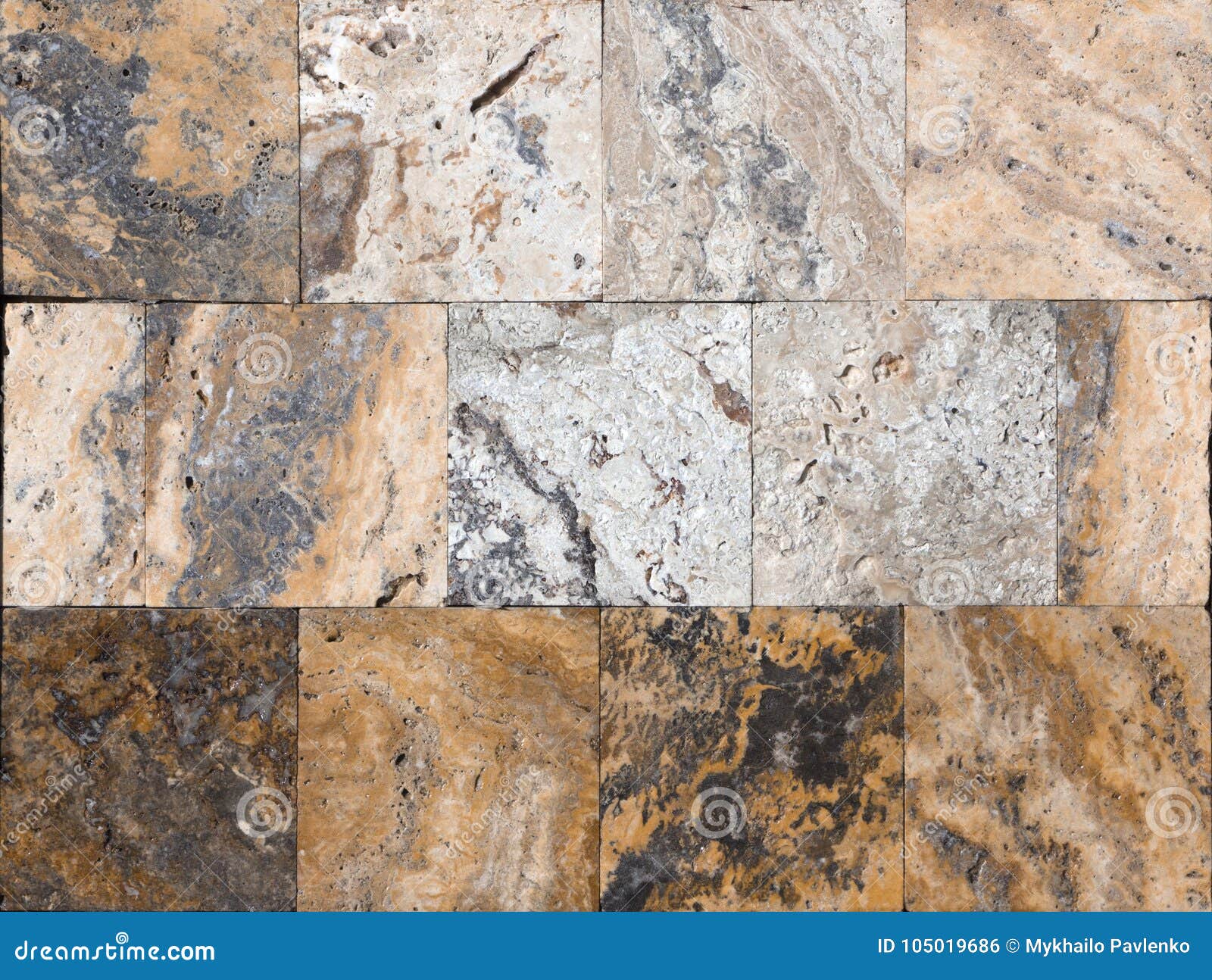 Facing Tile from Travertine with a Smooth Surface Stock Photo - Image ...
