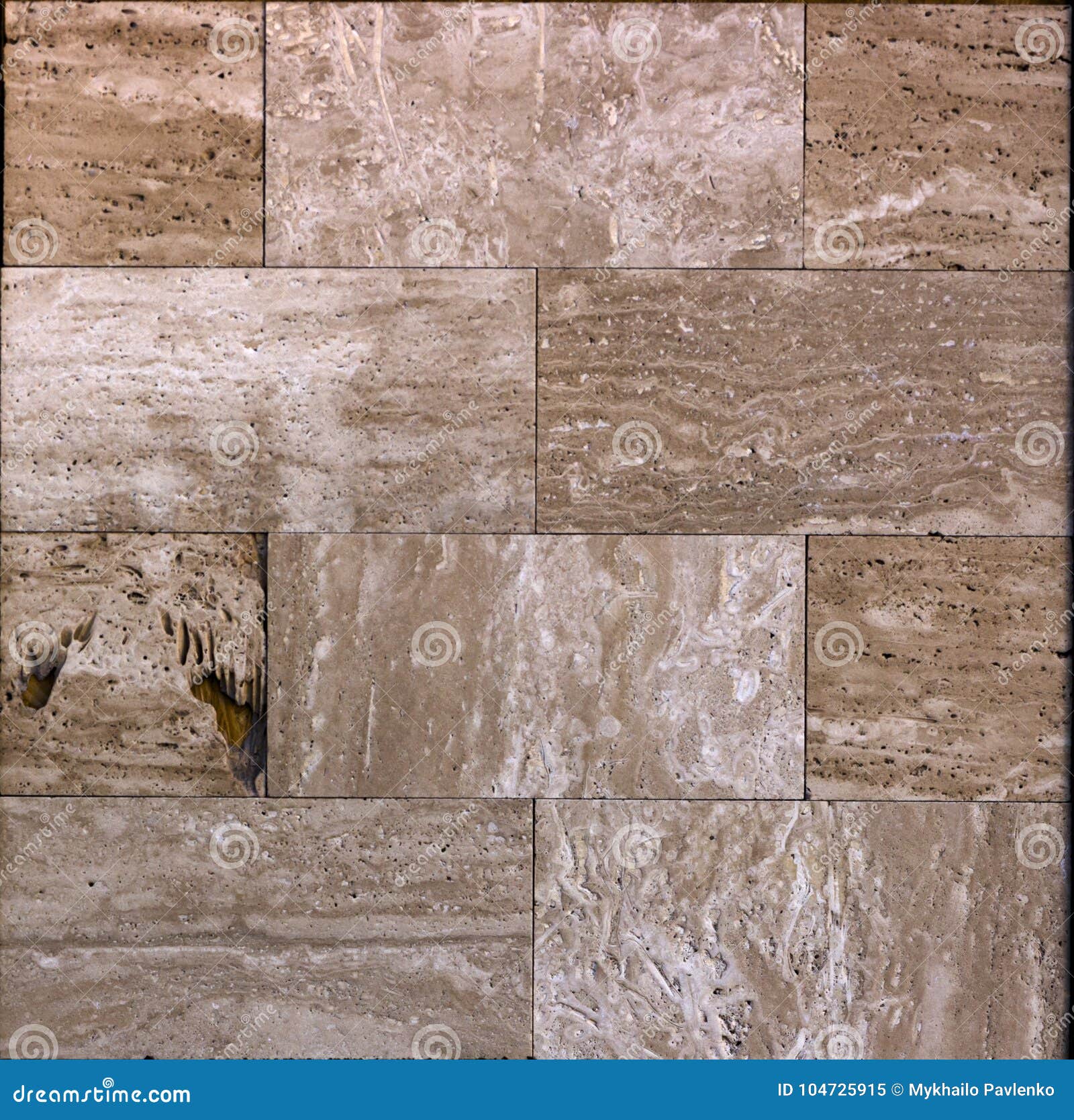 Facing Tile from Travertine with a Smooth Surface Stock Image - Image ...