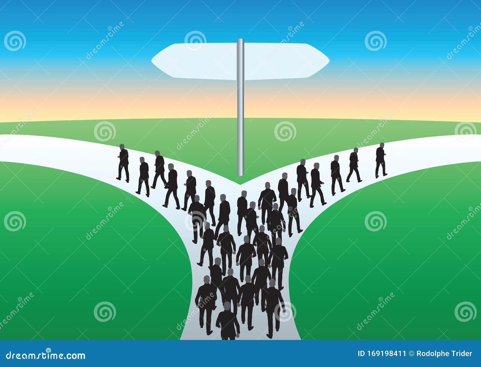 Facing Two Opposite Directions, a Group Takes the Path on the Left and ...