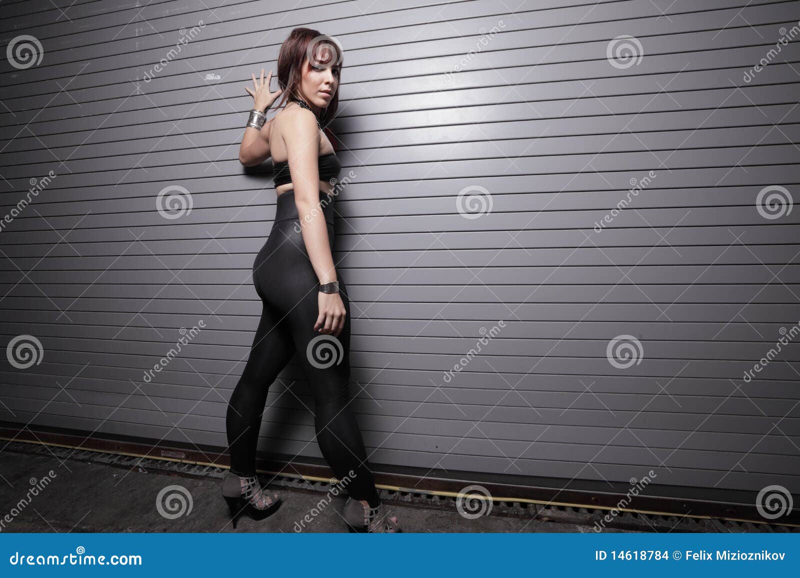 Facing the wall stock photo. Image of caucasian, fashionable - 14618784