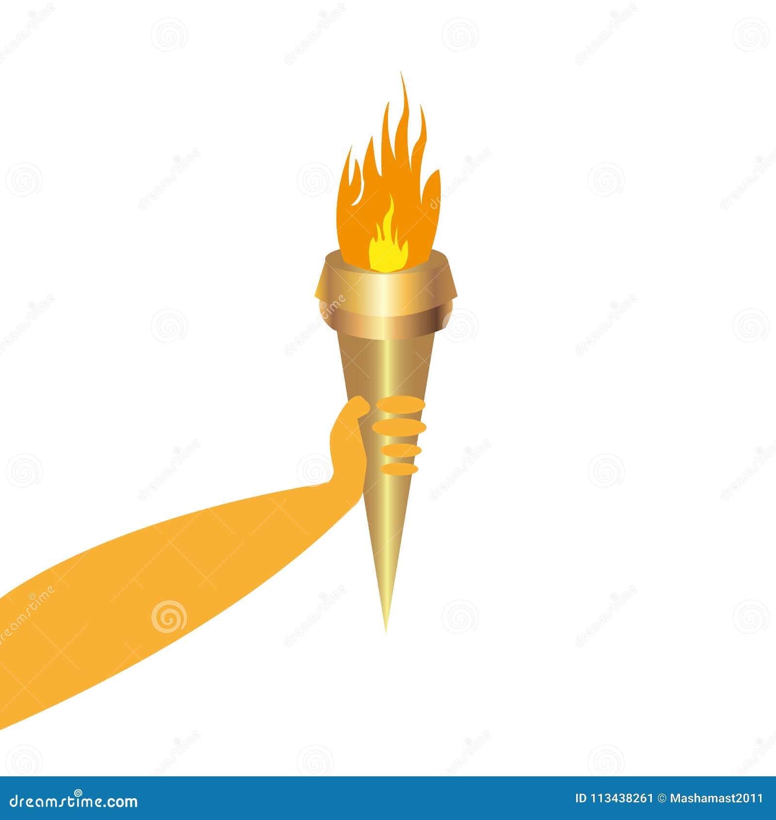 Fackel in der Hand vektor abbildung. Illustration von flamme - 113438261