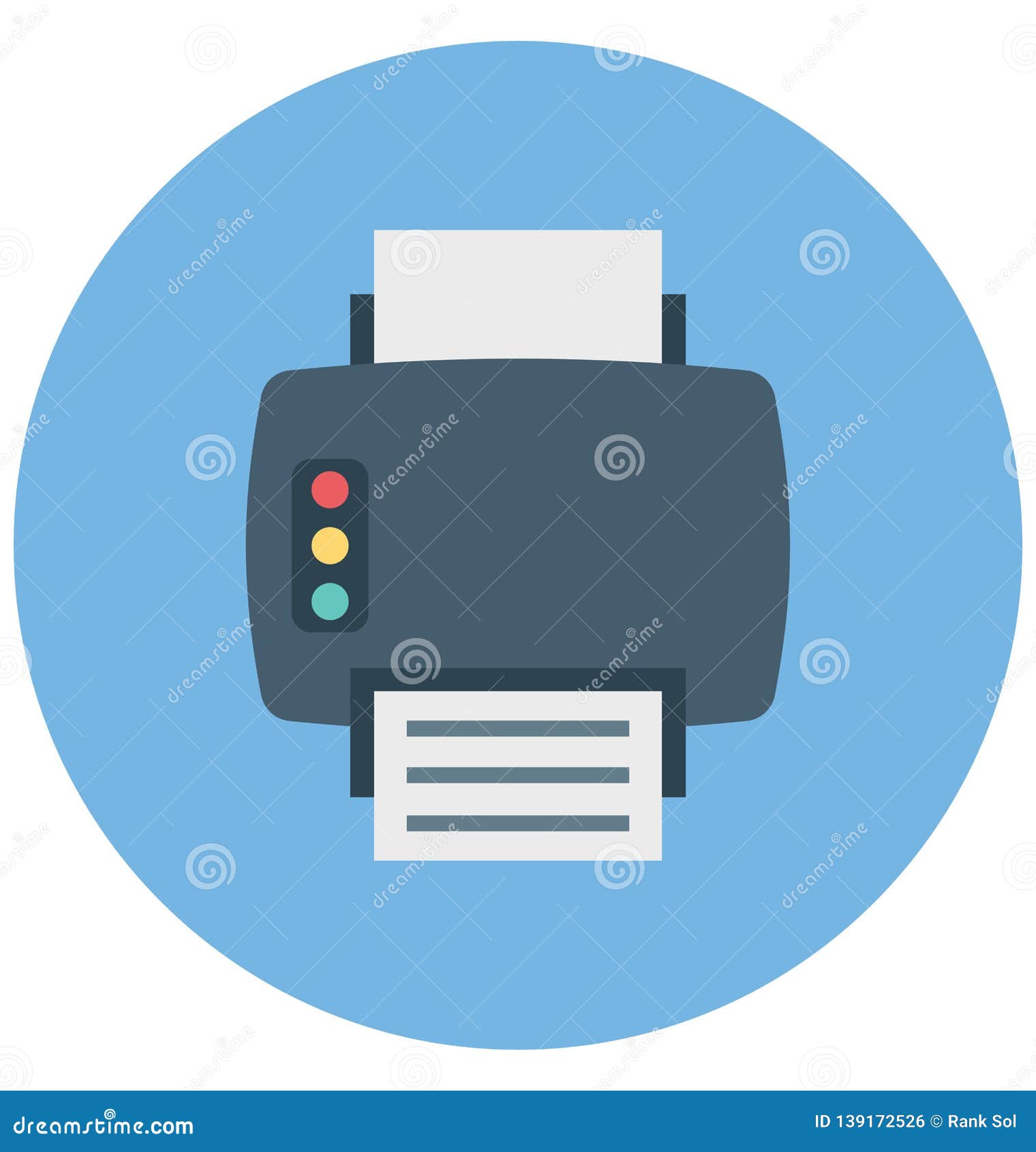 Facsimile Color Isolated Vector Icon that Can Be Easily Modified or ...