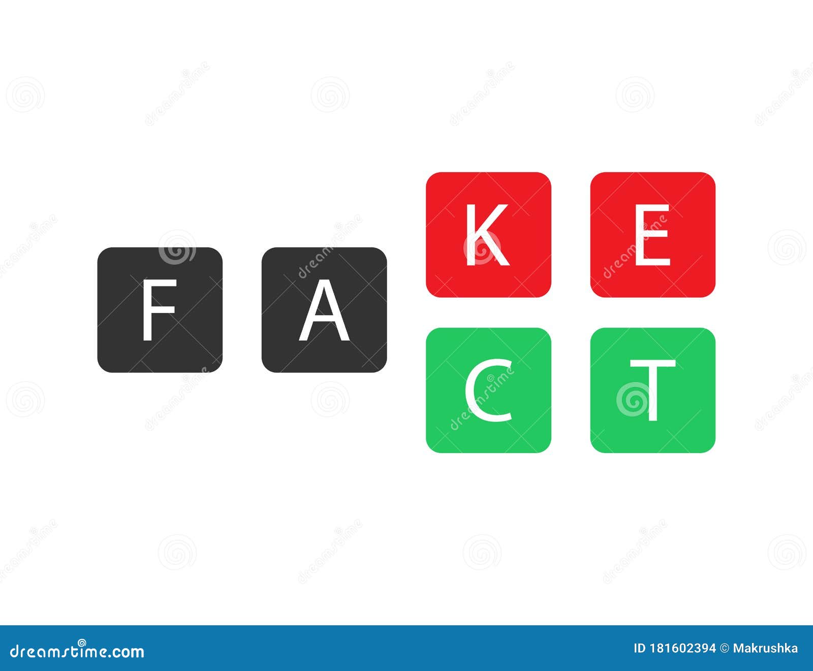 Fact Or Fake Text In Square Objects. True Or False Information Icon ...
