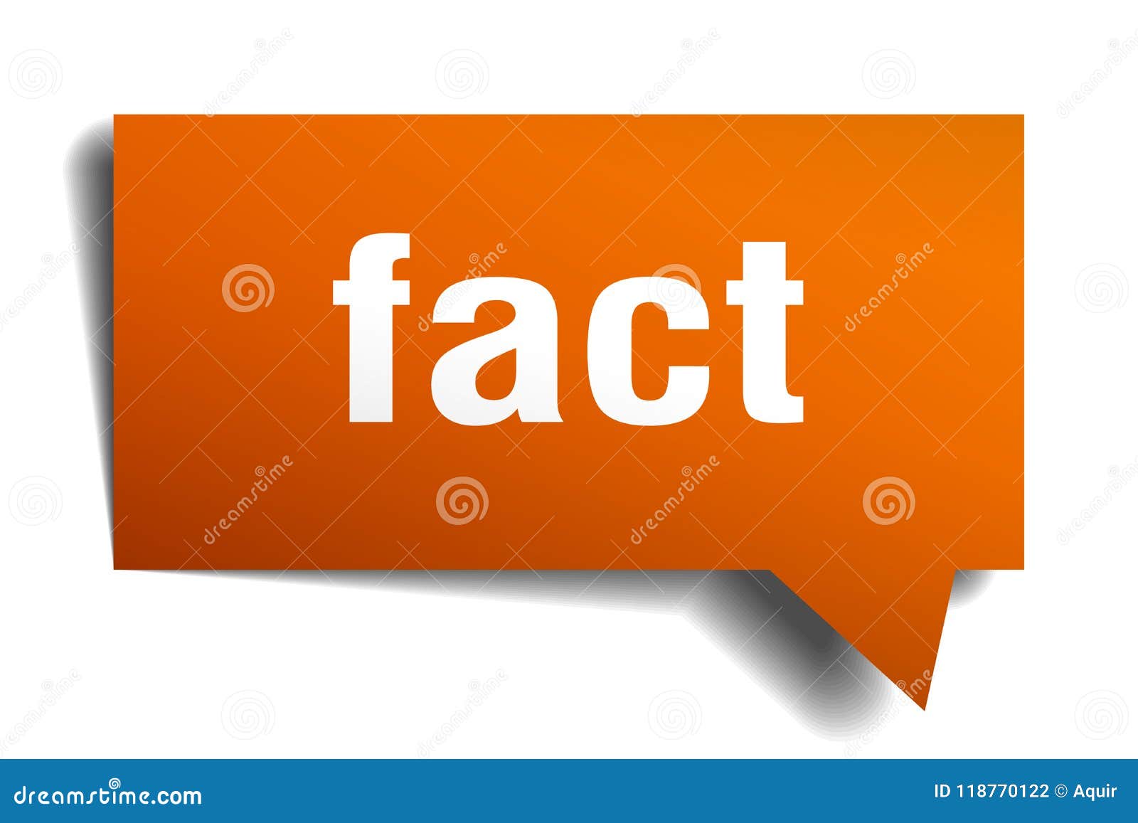 Fact Orange 3d Speech Bubble Stock Vector - Illustration of button ...