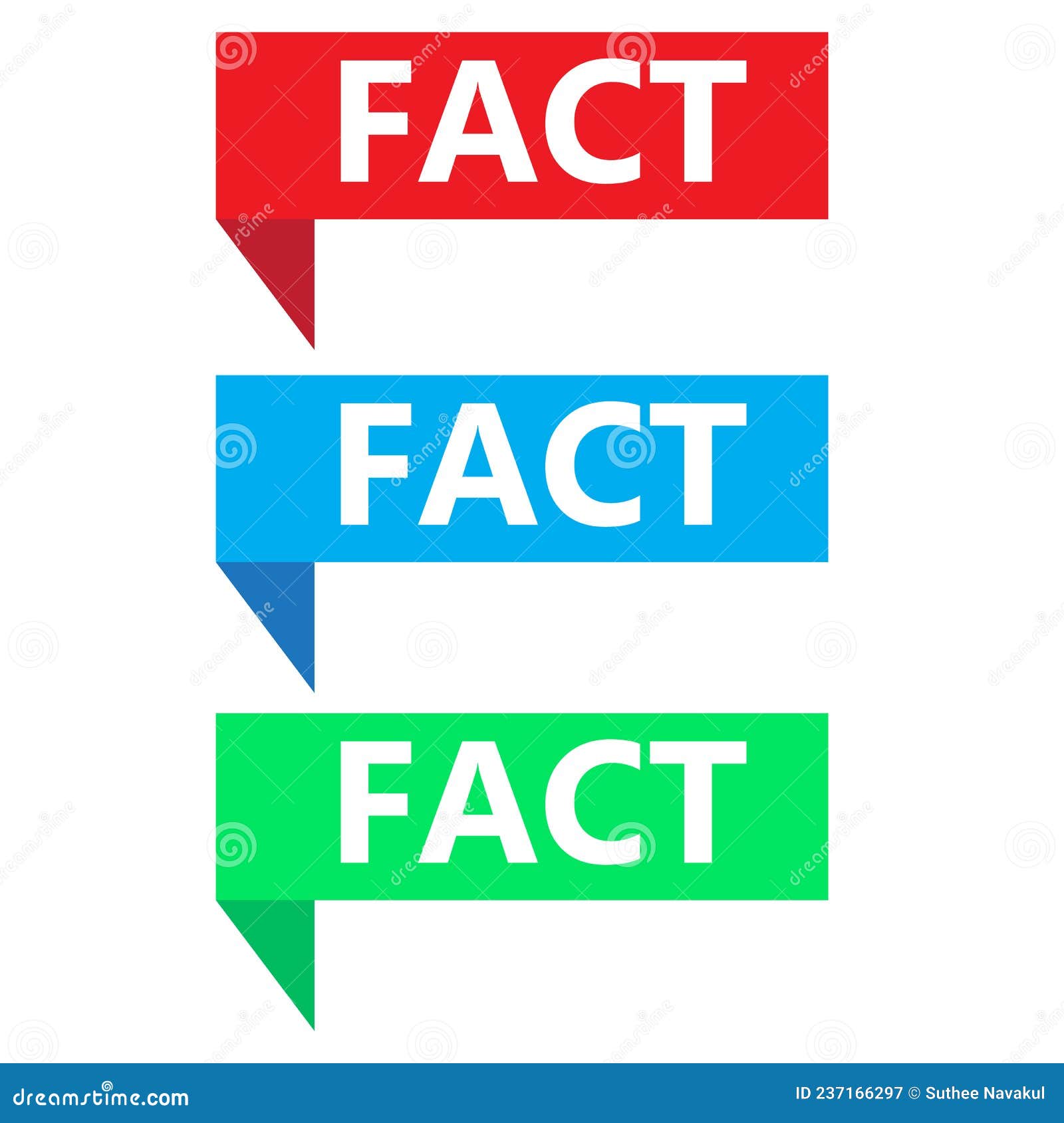 Fact Speech Bubble Label Set on White Background. Fact Banner. Flat ...