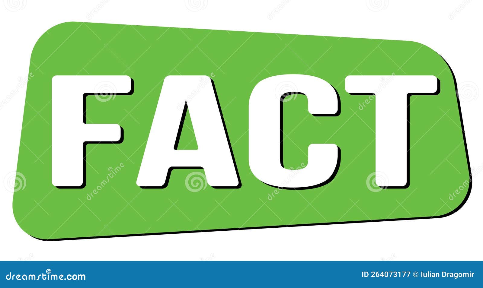 FACT Text on Green Trapeze Stamp Sign Stock Illustration - Illustration ...