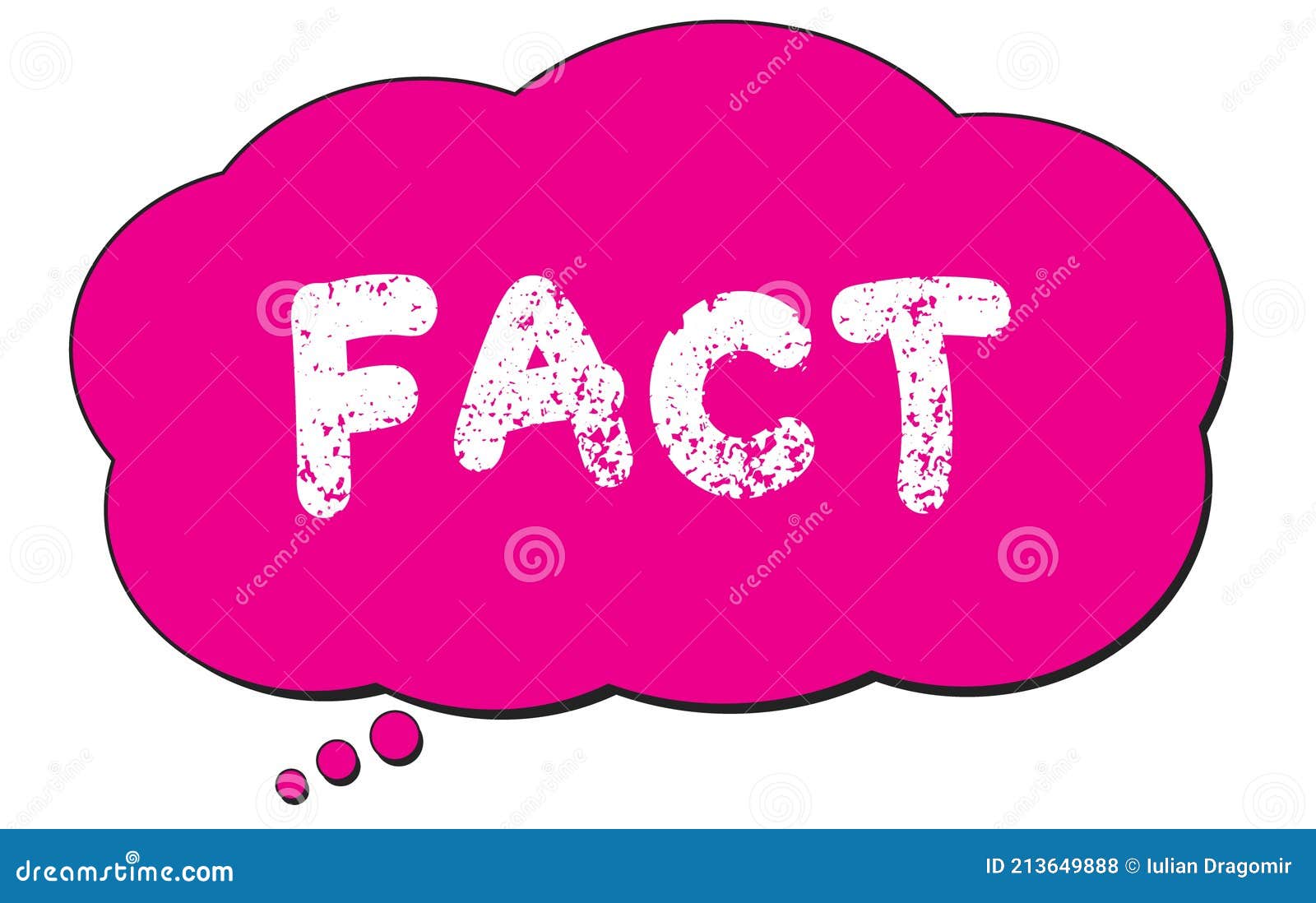 FACT Text Written on a Pink Thought Cloud Bubble Stock Illustration ...