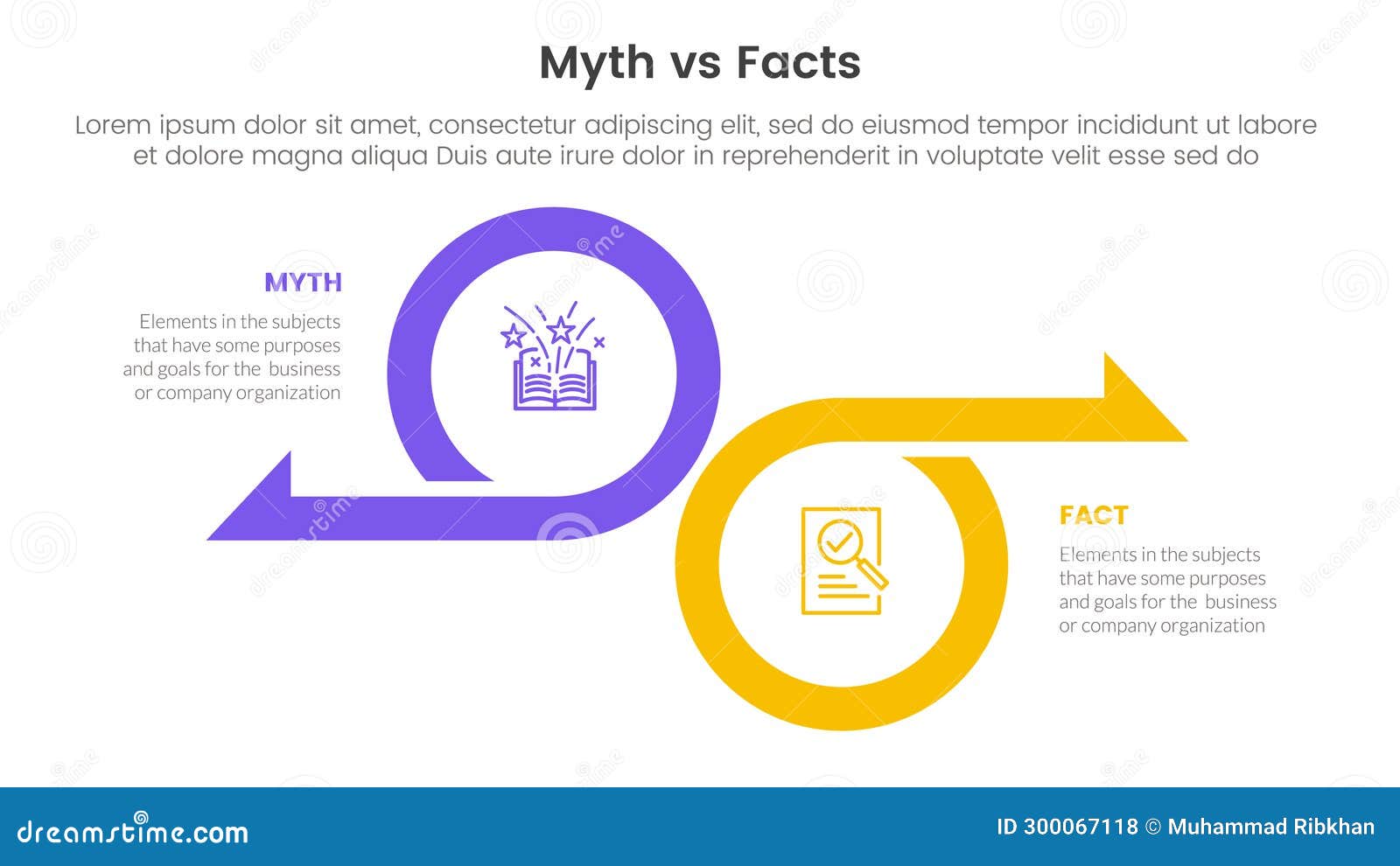 Fact Vs Myth Comparison or Versus Concept for Infographic Template ...