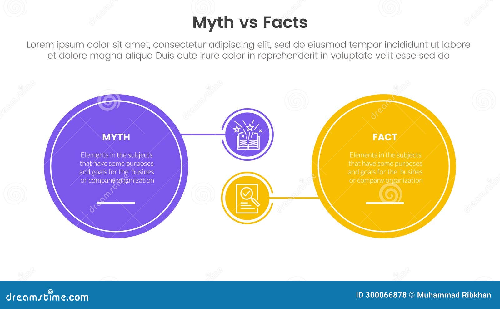 Fact Vs Myth Comparison or Versus Concept for Infographic Template ...