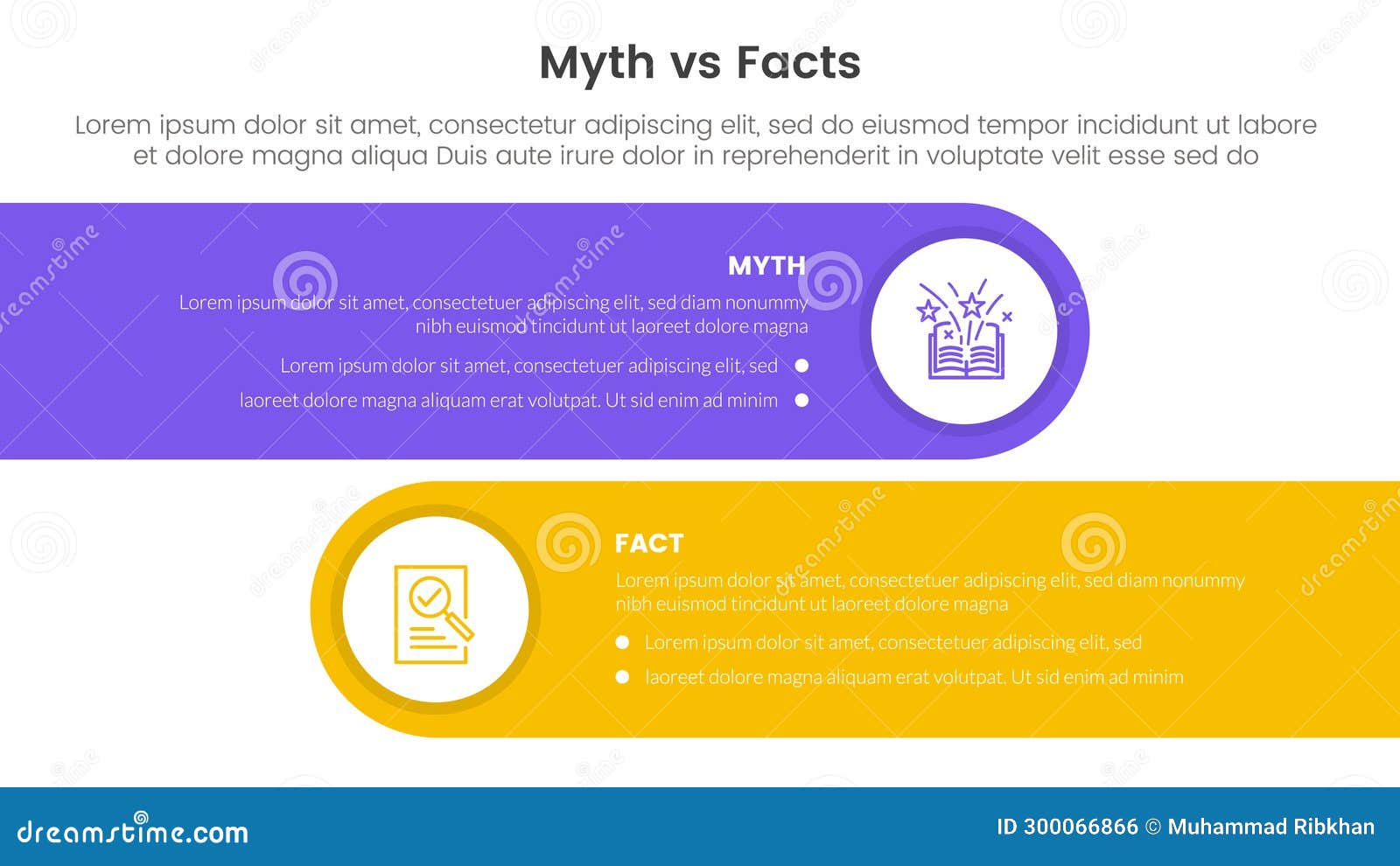 Fact Vs Myth Comparison or Versus Concept for Infographic Template ...
