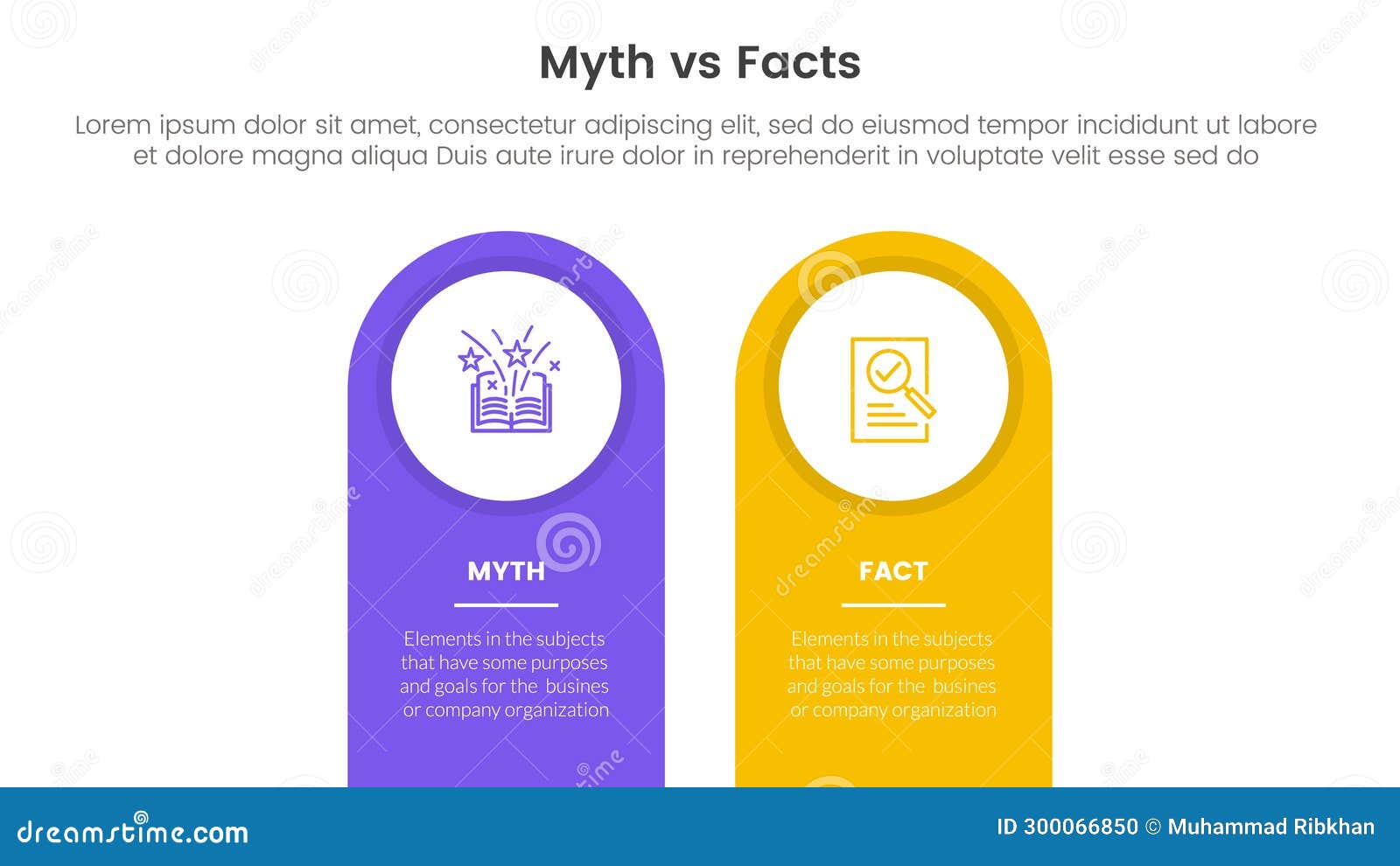 Fact Vs Myth Comparison or Versus Concept for Infographic Template ...