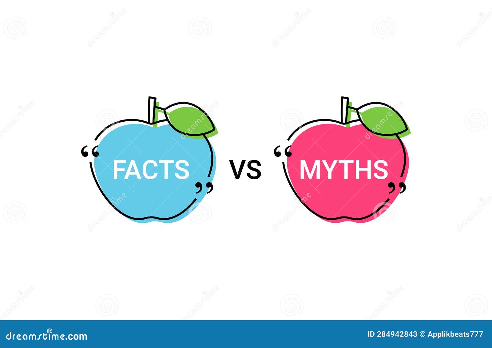 Fact VS Myth in Speech Bubbles. Vector Illustration Stock Illustration ...