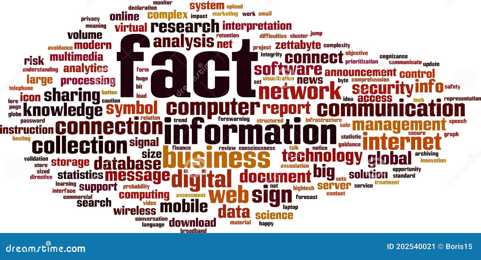 Fact word cloud stock vector. Illustration of discovery - 202540021